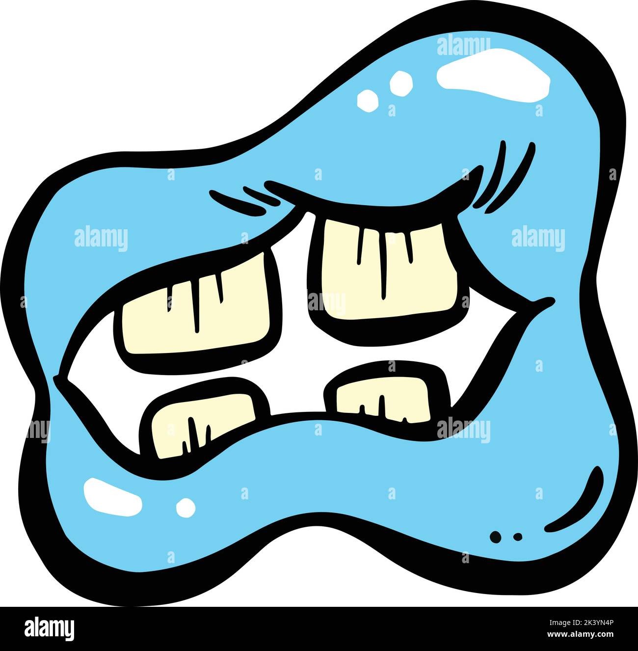 Cartoon Weird Scary Mouth and Lips in Vector Stock Vector Image & Art ...
