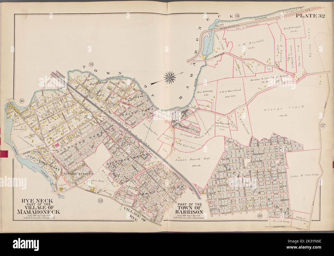 Westchester, V. 1, Double Page Plate No. 32 Map bounded by Town of ...