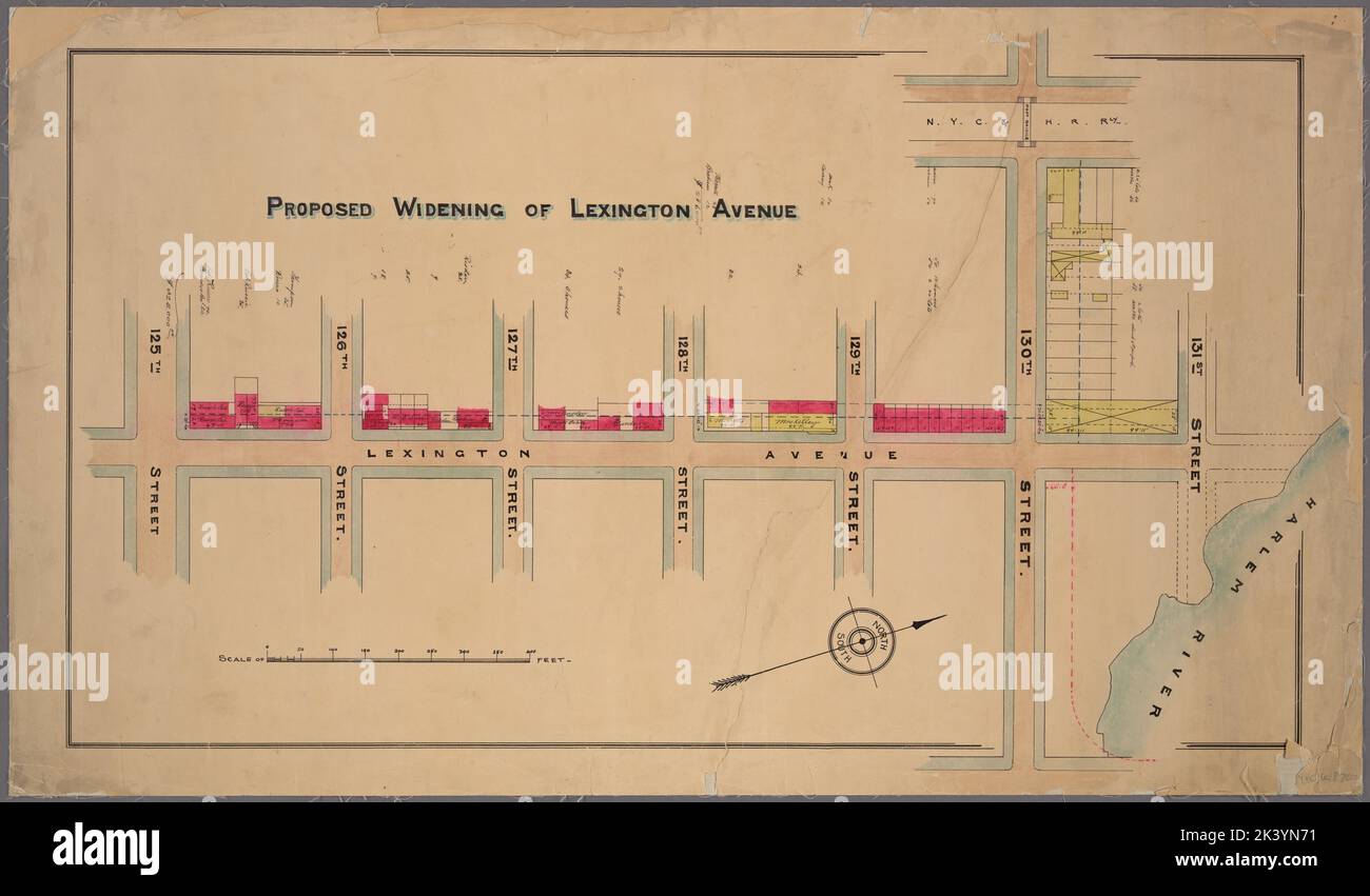 Proposed widening of Lexington Avenue. Paving map: proposed widening of ...