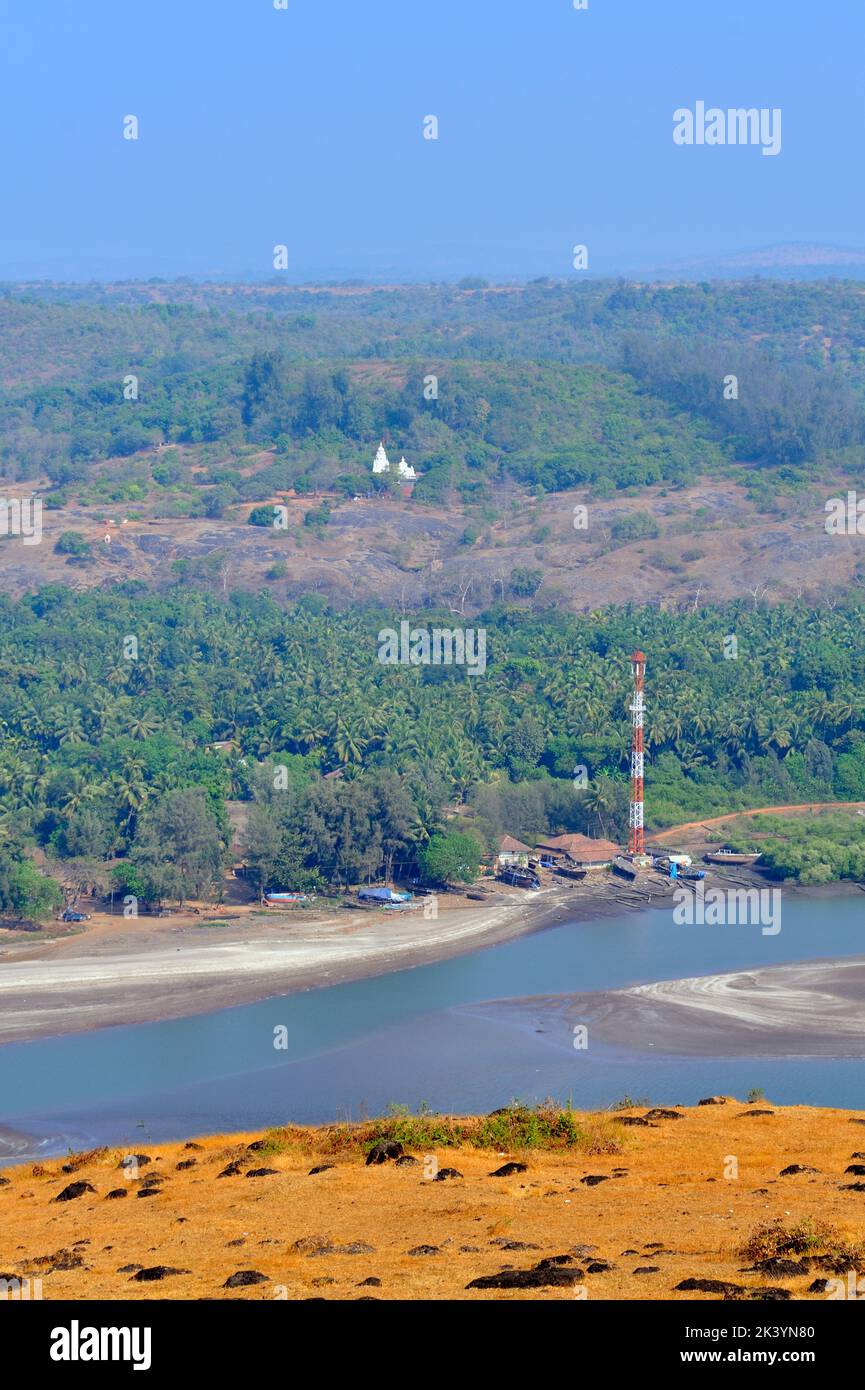 Temple of Ganesh (Kadyacha Ganpati) on the hill of Anjarla district ...