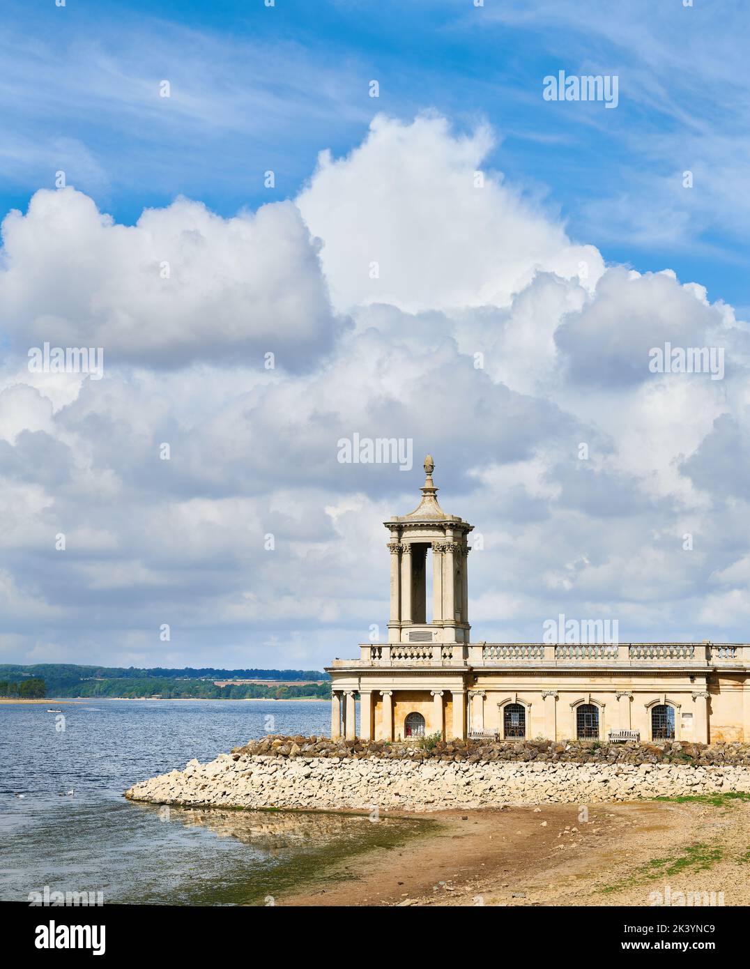 The former church at Normanton, England, partly submerged when the ...