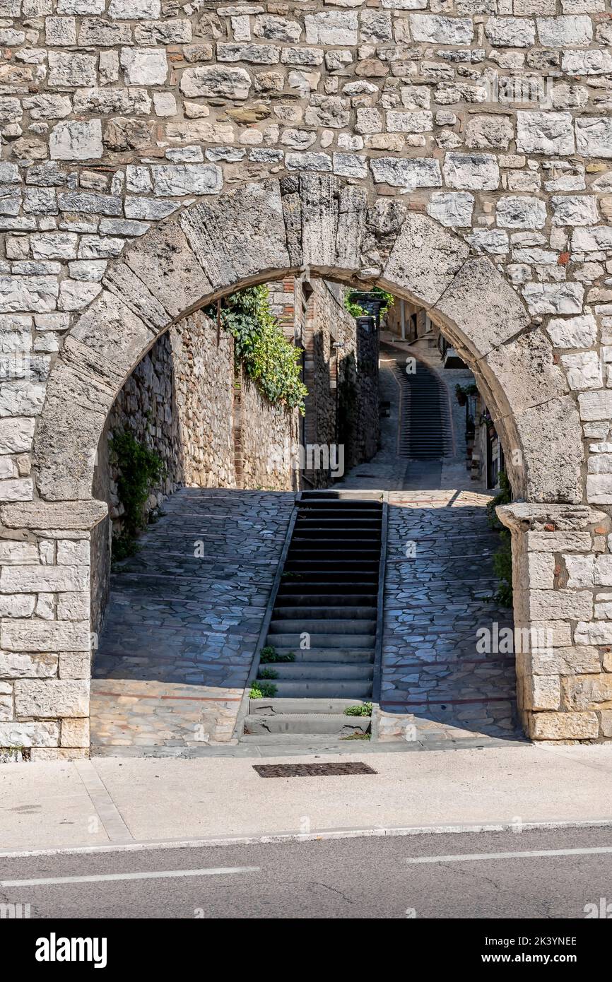Ancient gateway to Via delle Caselle in the walls of Todi, Perugia ...