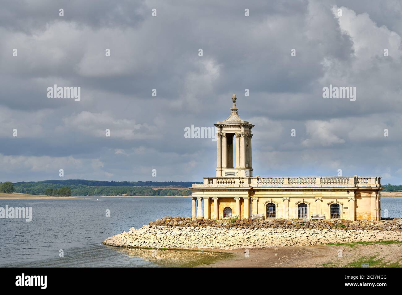 The former church at Normanton, England, partly submerged when the ...