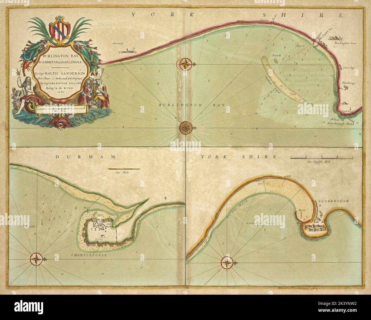 BURLINGTON BAY, Scarbrouth and Hartlepoole 1702 - 1707. Cartographic ...