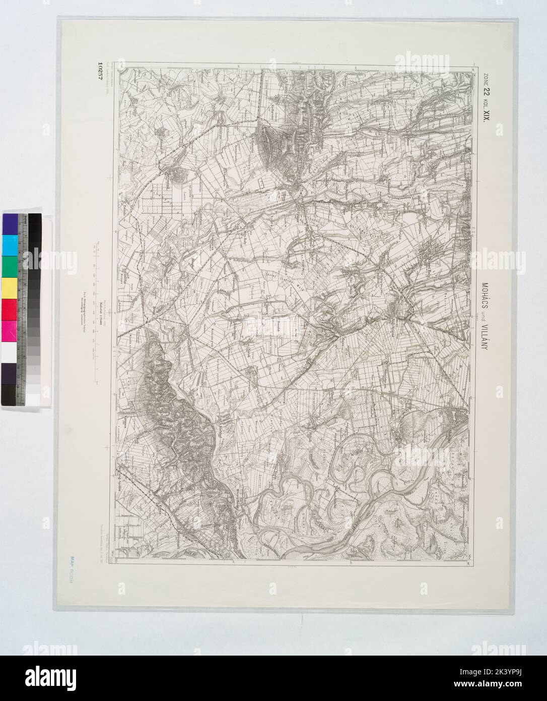 Mohacs und Villany. Cartographic. Maps, Topographic maps. 1911. Lionel ...