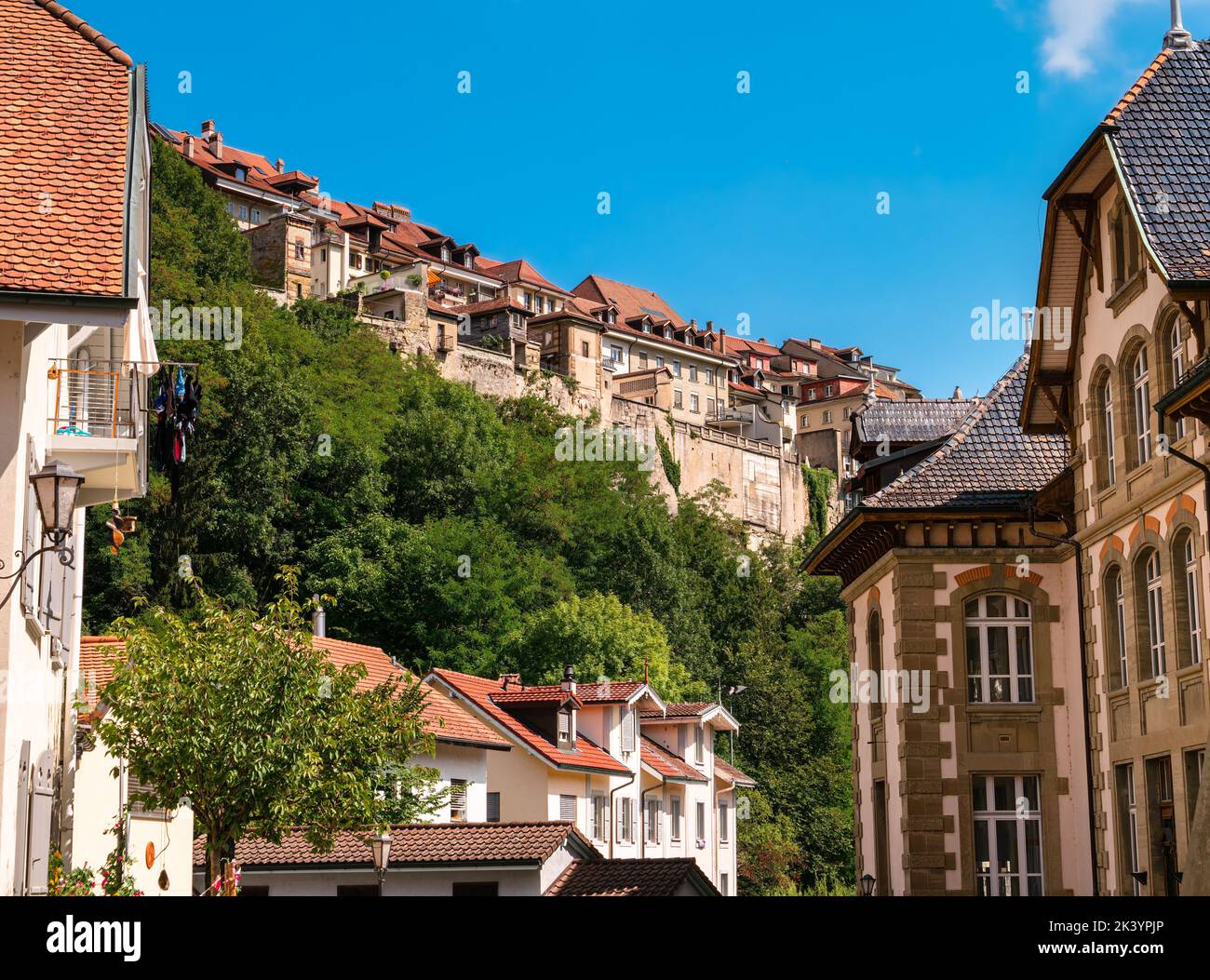 Fribourg, Switzerland - August 31, 2022: Historic houses in Freiburg ...