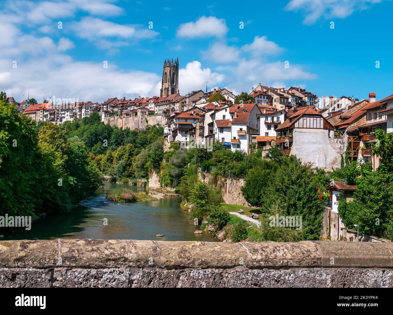 Cityscape of Freiburg city, one of the best preserved medieval old ...