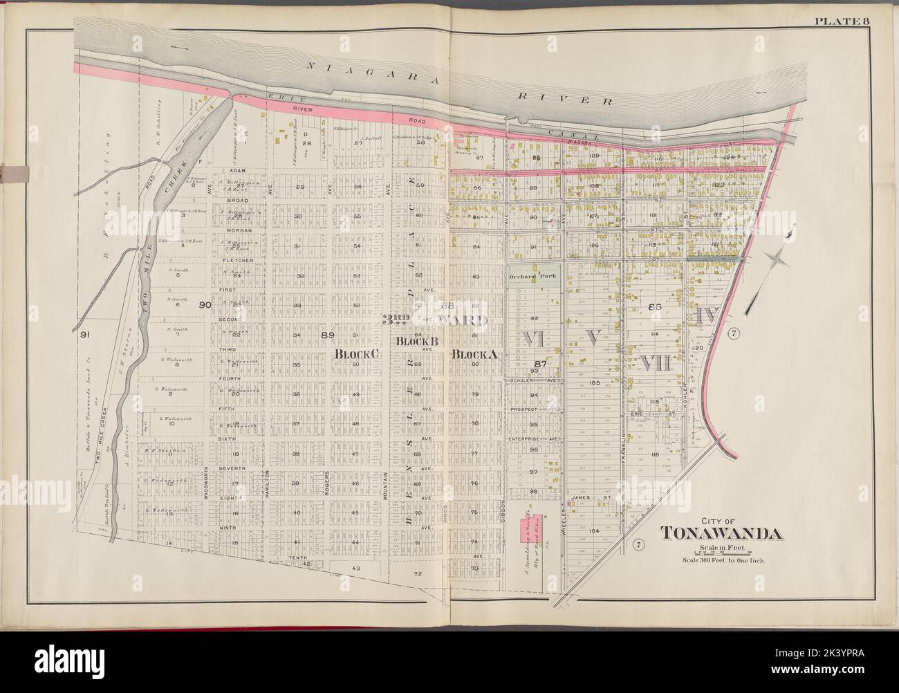 Buffalo, V. 3, Double Page Plate No. 8 Map bounded by Niagara River ...