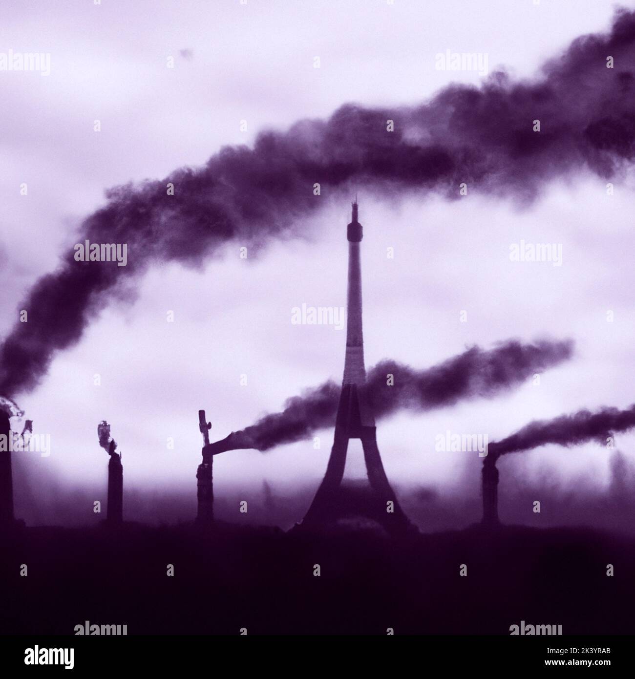 France, Paris on 26/09/2022. Digital illustration of a futuristic ...