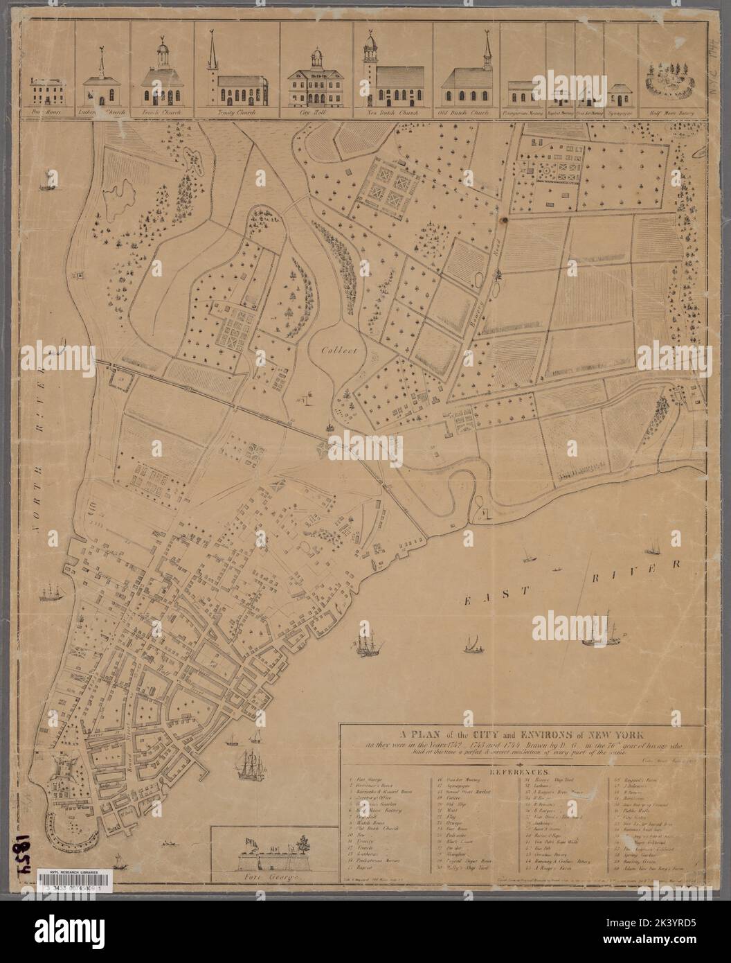 A plan of the city and environs of New York : as they were in the years ...