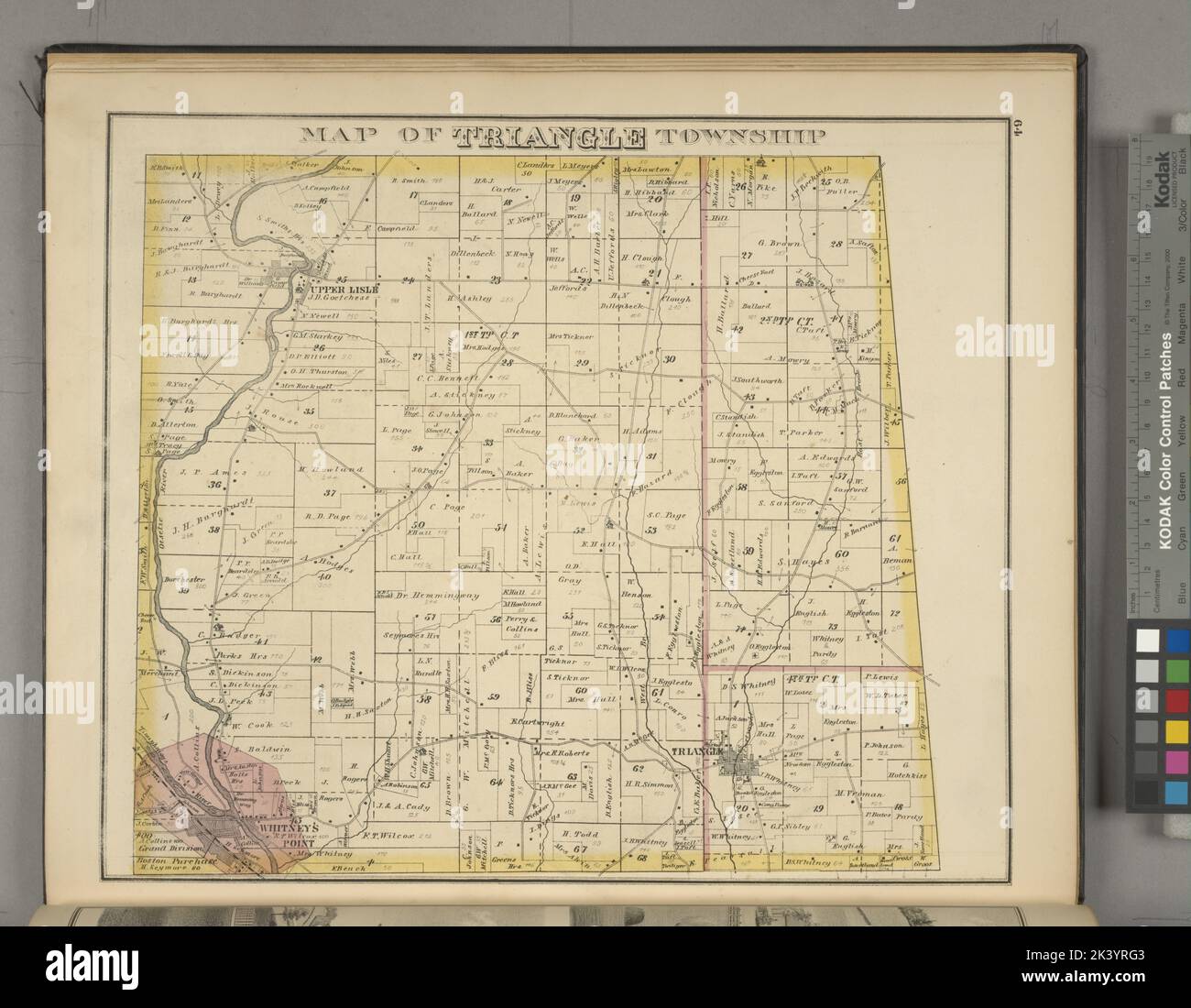 Map of Triangle Township Cartographic. Atlases, Maps. 1876. Lionel ...