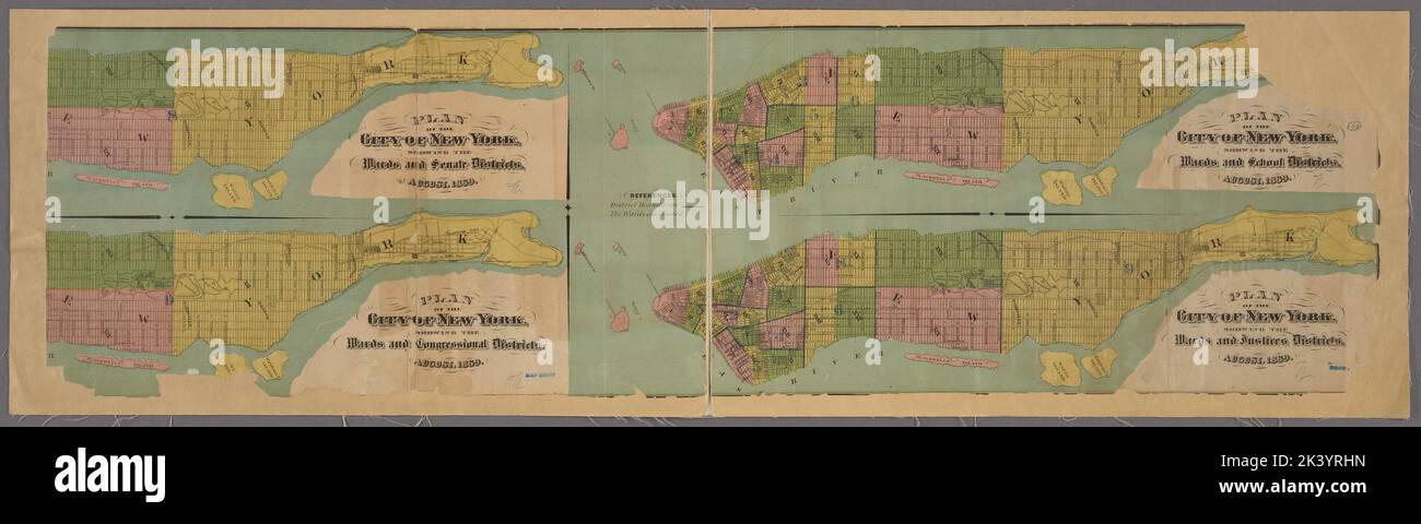 4 plans of the City of New York showing the Wards of (1) Senate ...