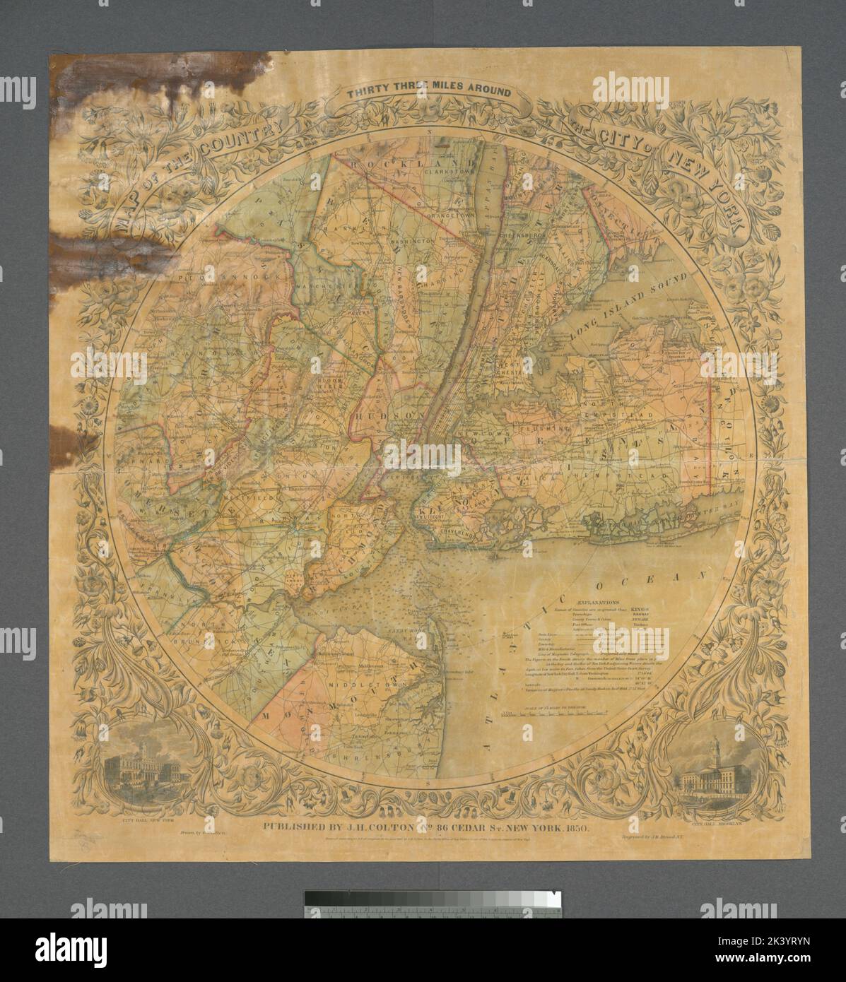 Map of the country thirty three miles around the city of New York ...