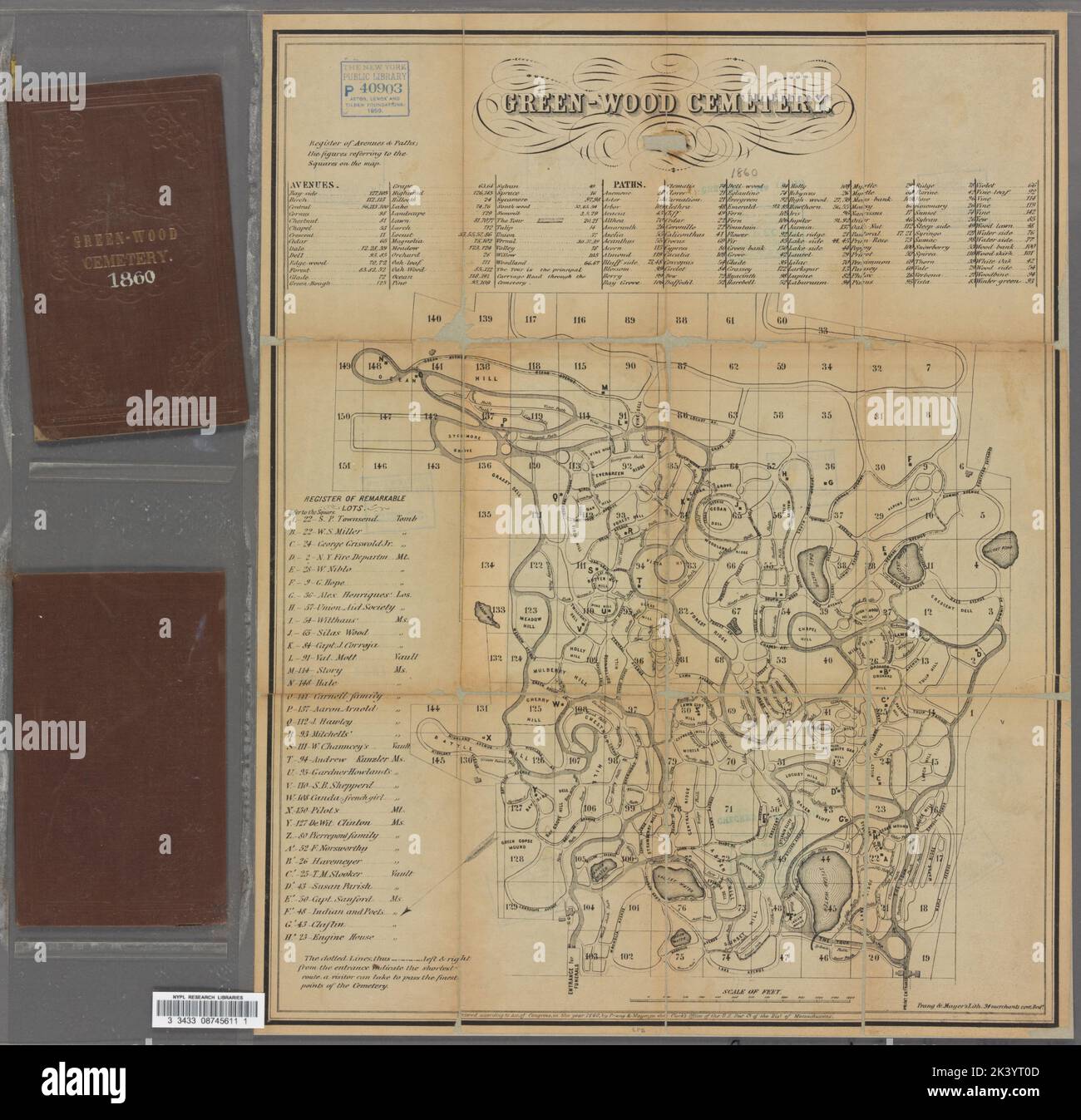 Greenwood cemetery. Cartographic. Maps. 1860. Lionel Pincus and ...