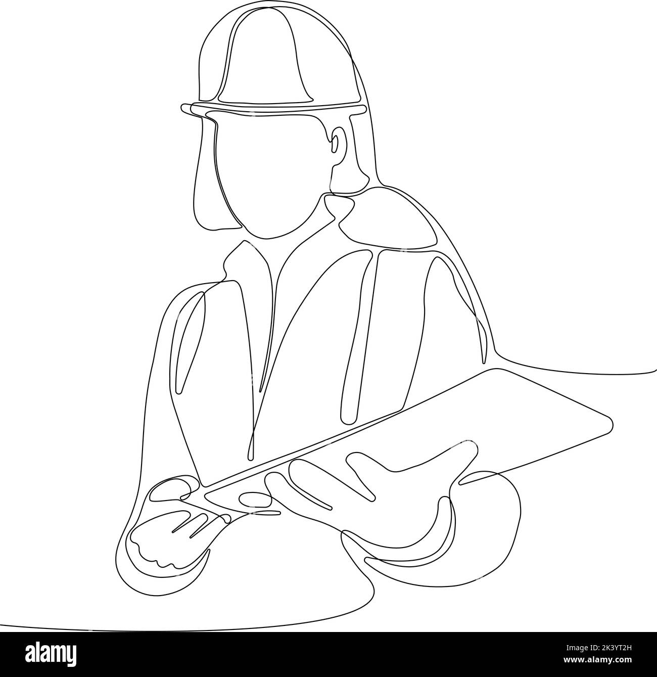 construction manager and engineer working on building site. Vector ...