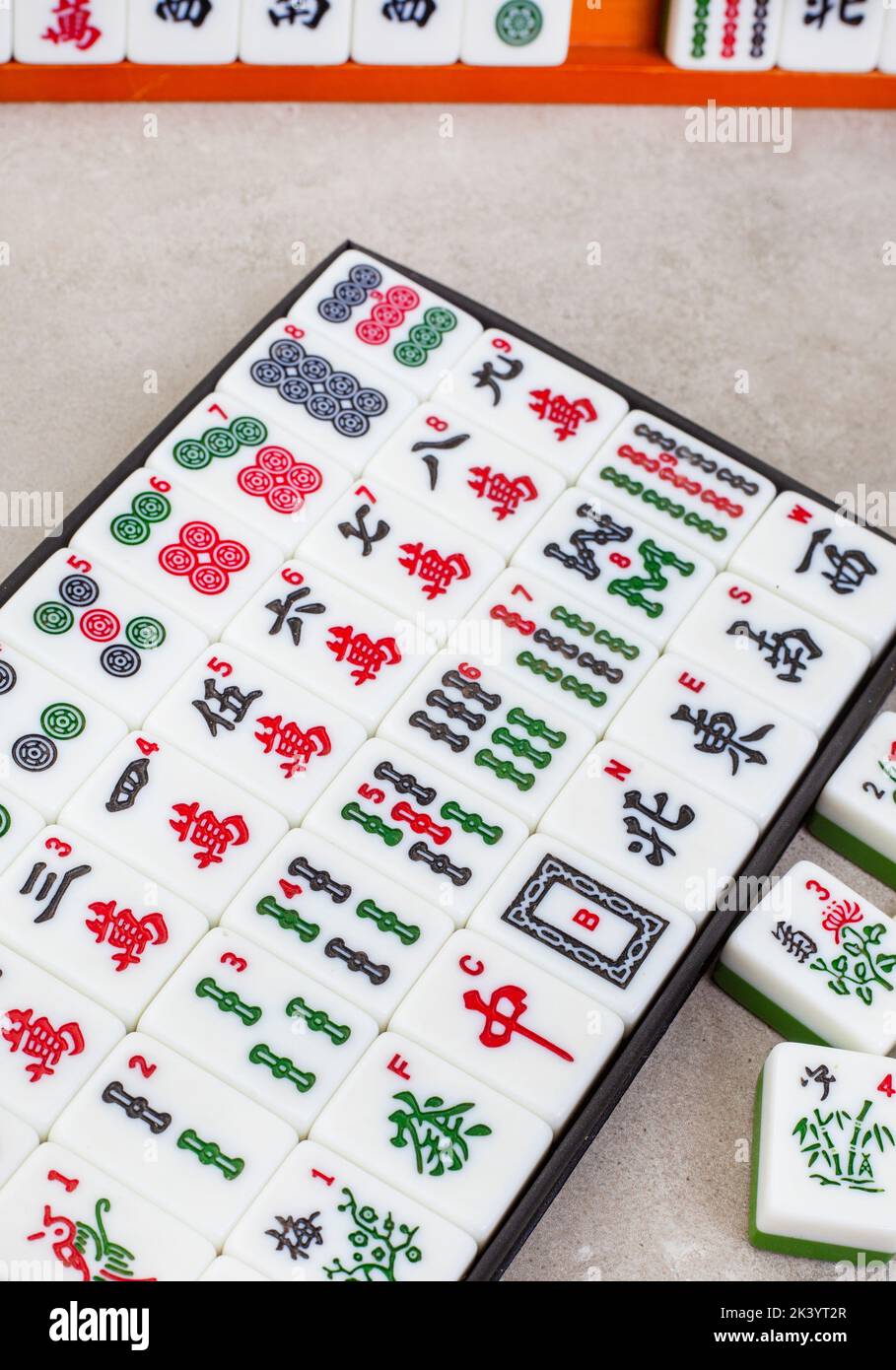 Classic mahjong board game tiles and play, ancient Chinese favorite ...