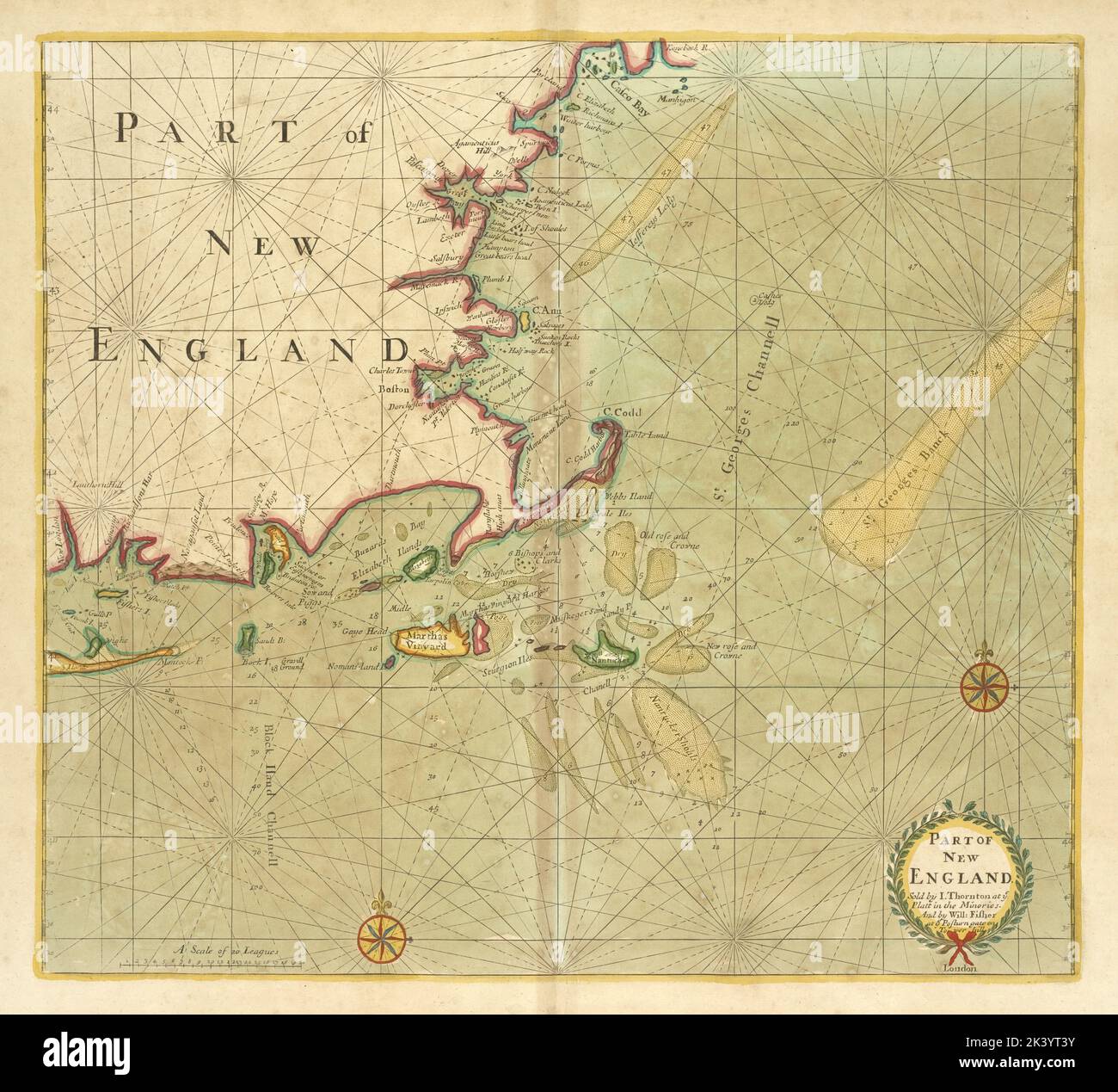 Part of NEW ENGLAND 1702 - 1707. Cartographic. Maps, Nautical charts ...