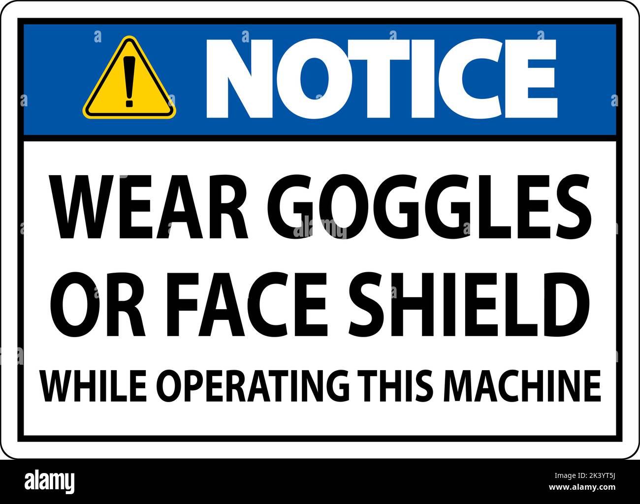 Notice Wear Goggles or Face Shield Sign On White Background Stock ...