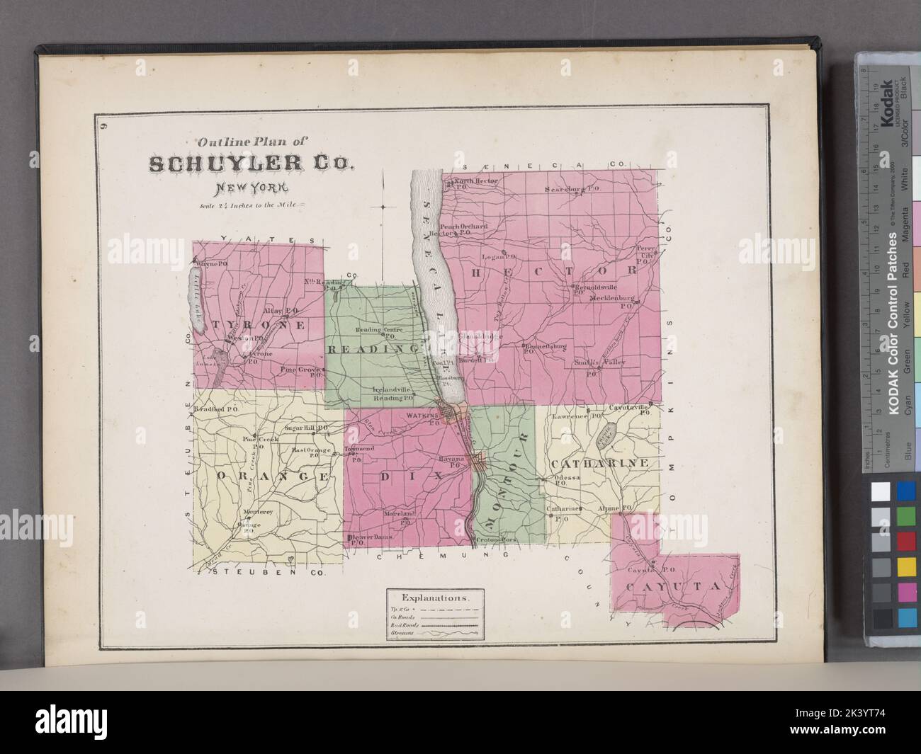 Outline Plan of Schuyler Co. New York Cartographic. Atlases, Maps. 1874 ...