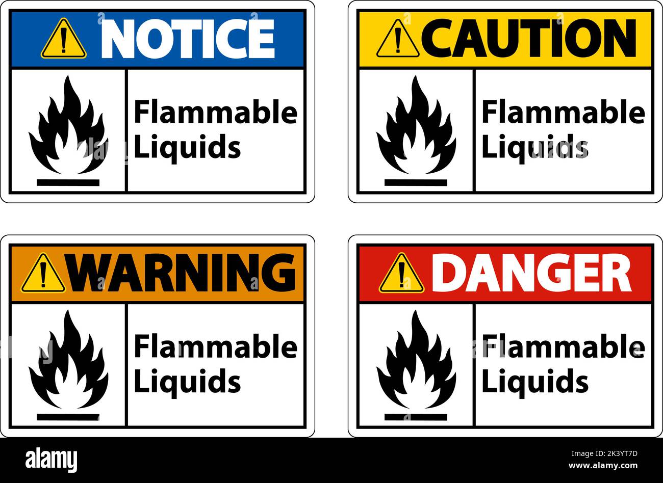 Flammable Liquids Sign On White Background Stock Vector Image & Art - Alamy
