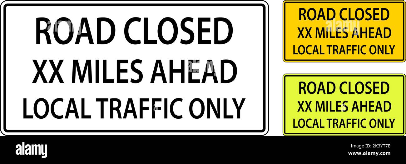 Road Closed Ahead Sign On White Background Stock Vector Image & Art - Alamy