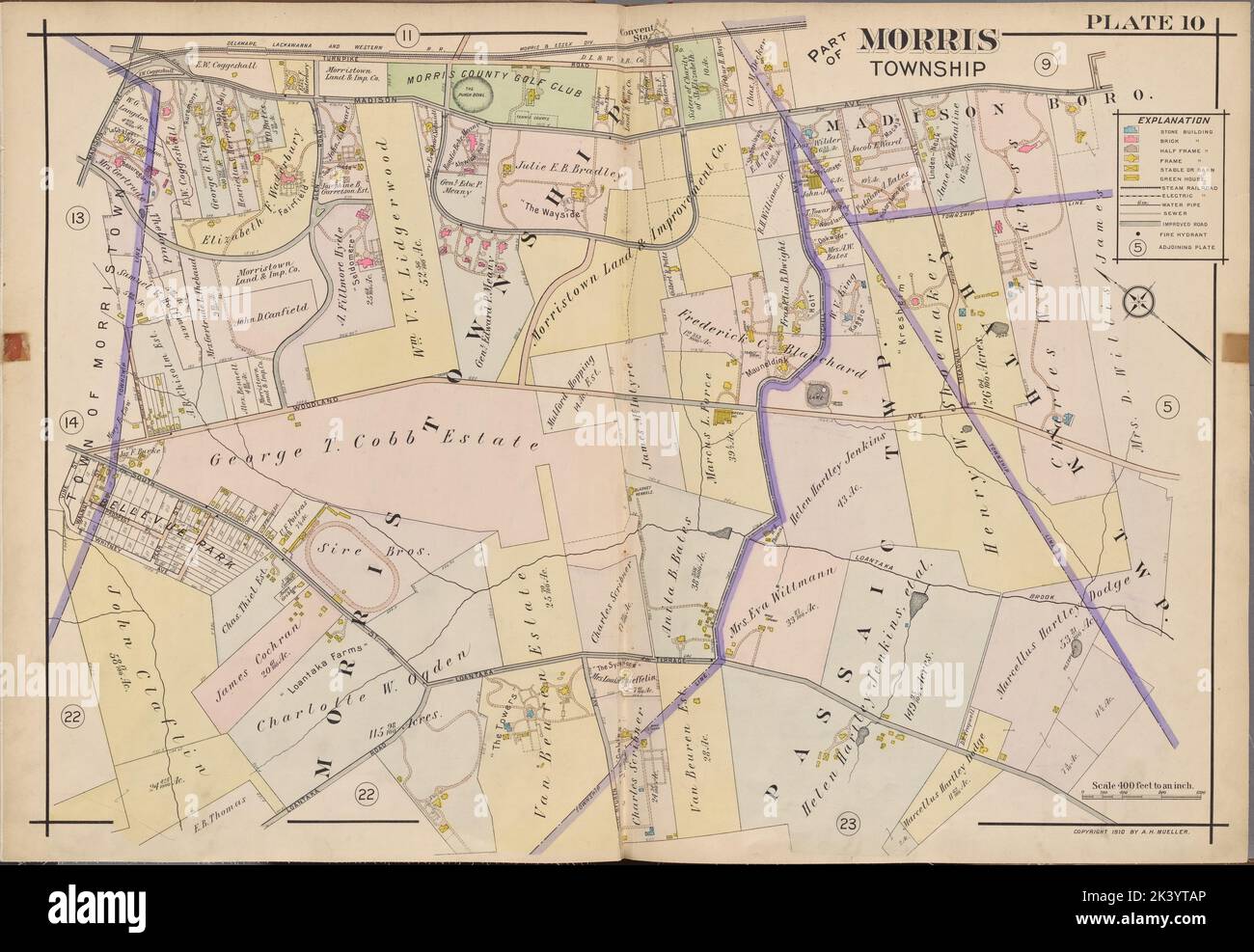 Morris County, Double Page Plate No. 10 Map bounded by Madison Ave ...
