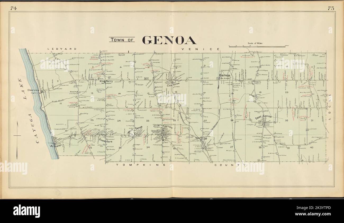 Cayuga County, Left Page Map of town of Genoa Cartographic. Atlases ...