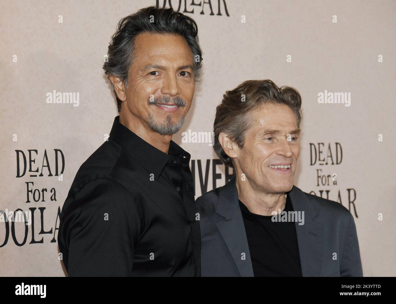 (L-R) Benjamin Bratt and Willem Dafoe at the DEAD FOR A DOLLAR Premiere ...