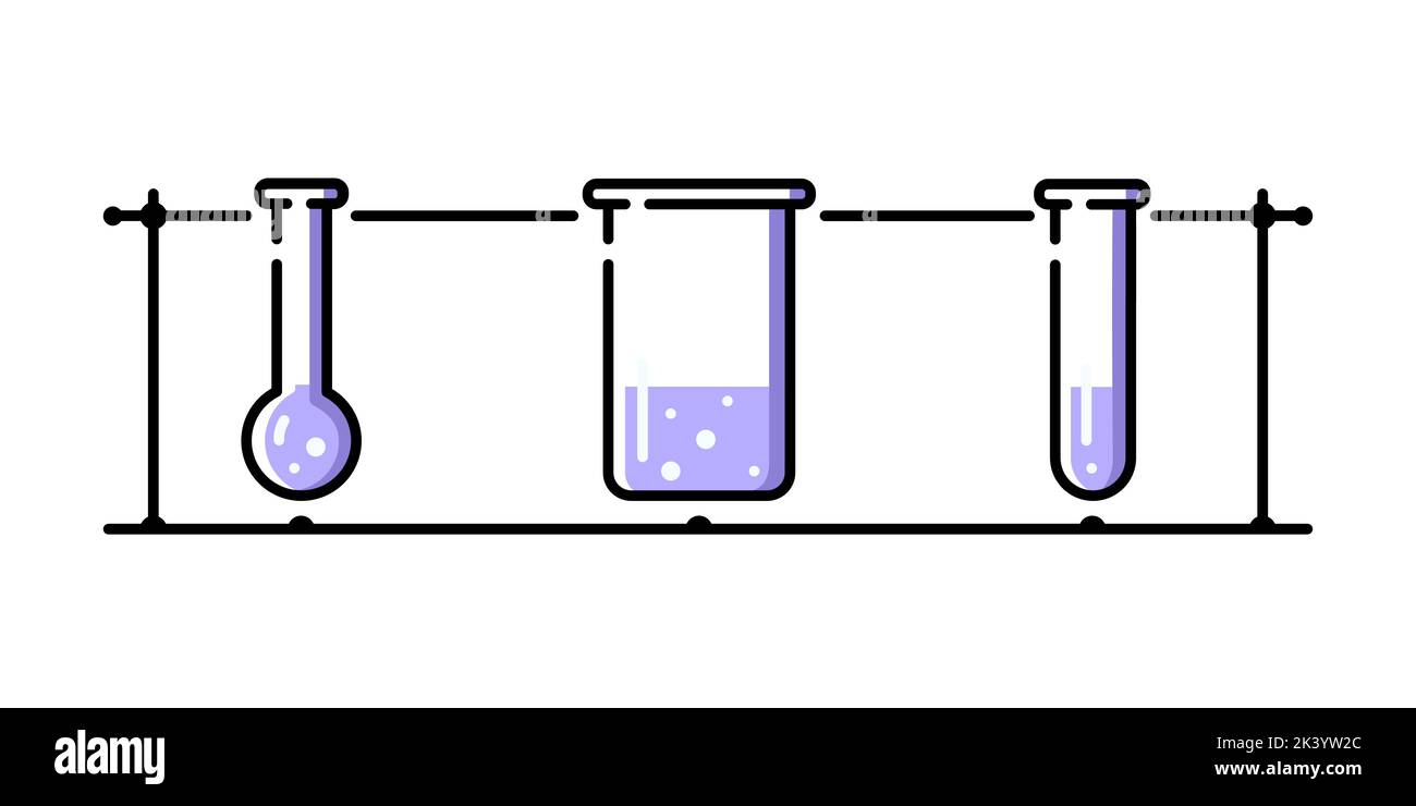 Glass chemistry flasks. Set of different glass tubes Stock Vector Image ...