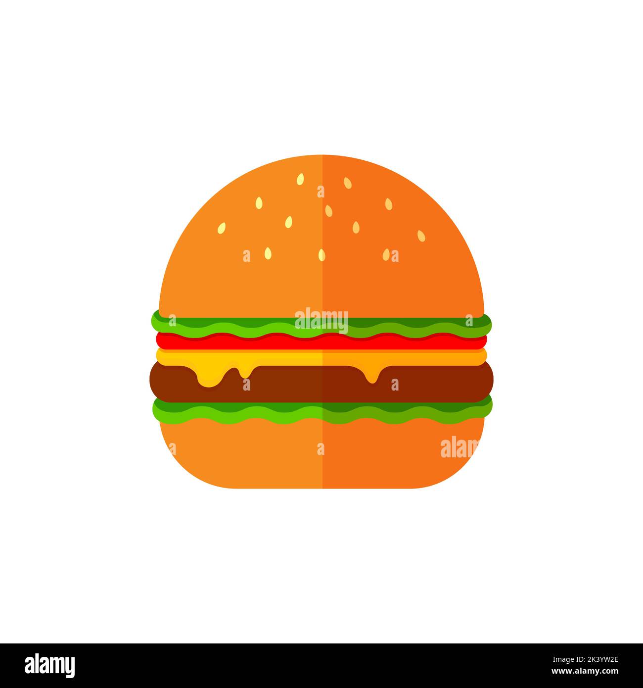 Simple flat illustration of a burger Stock Vector Image & Art - Alamy