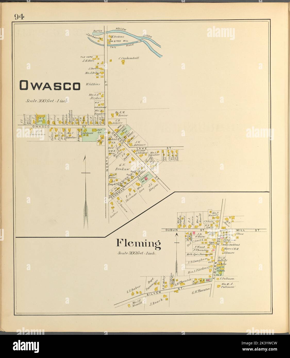 Cayuga County, Left Page Map of Owasco, Fleming Cartographic. Atlases ...