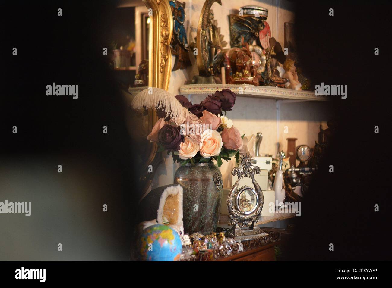 Objects on the shelves of a shop Stock Photo - Alamy
