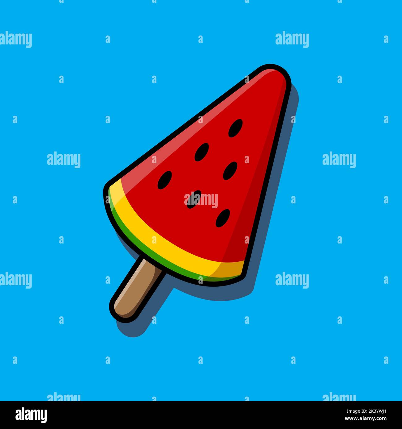 Vector illustration of watermelon ice cream Stock Vector Image & Art ...