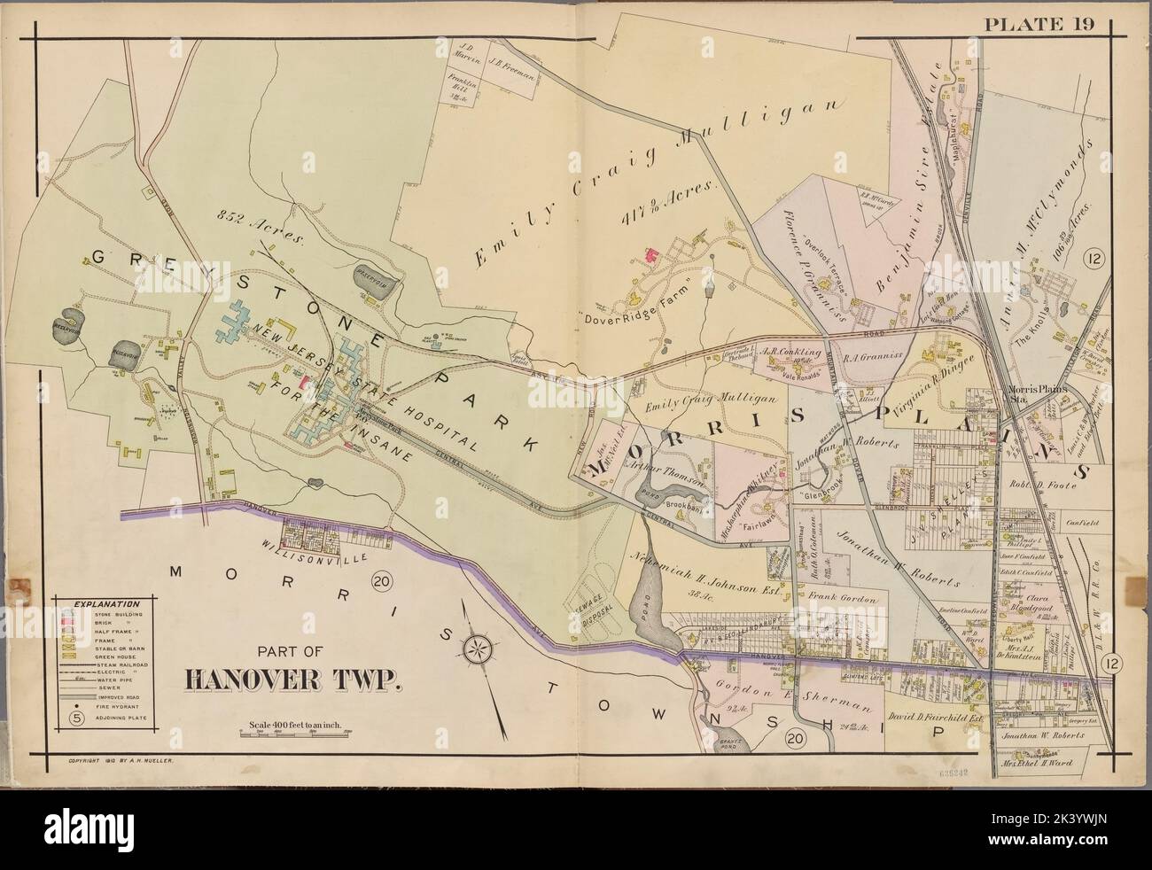 Morris County, Double Page Plate No. 19 Map bounded by Denville Rd ...