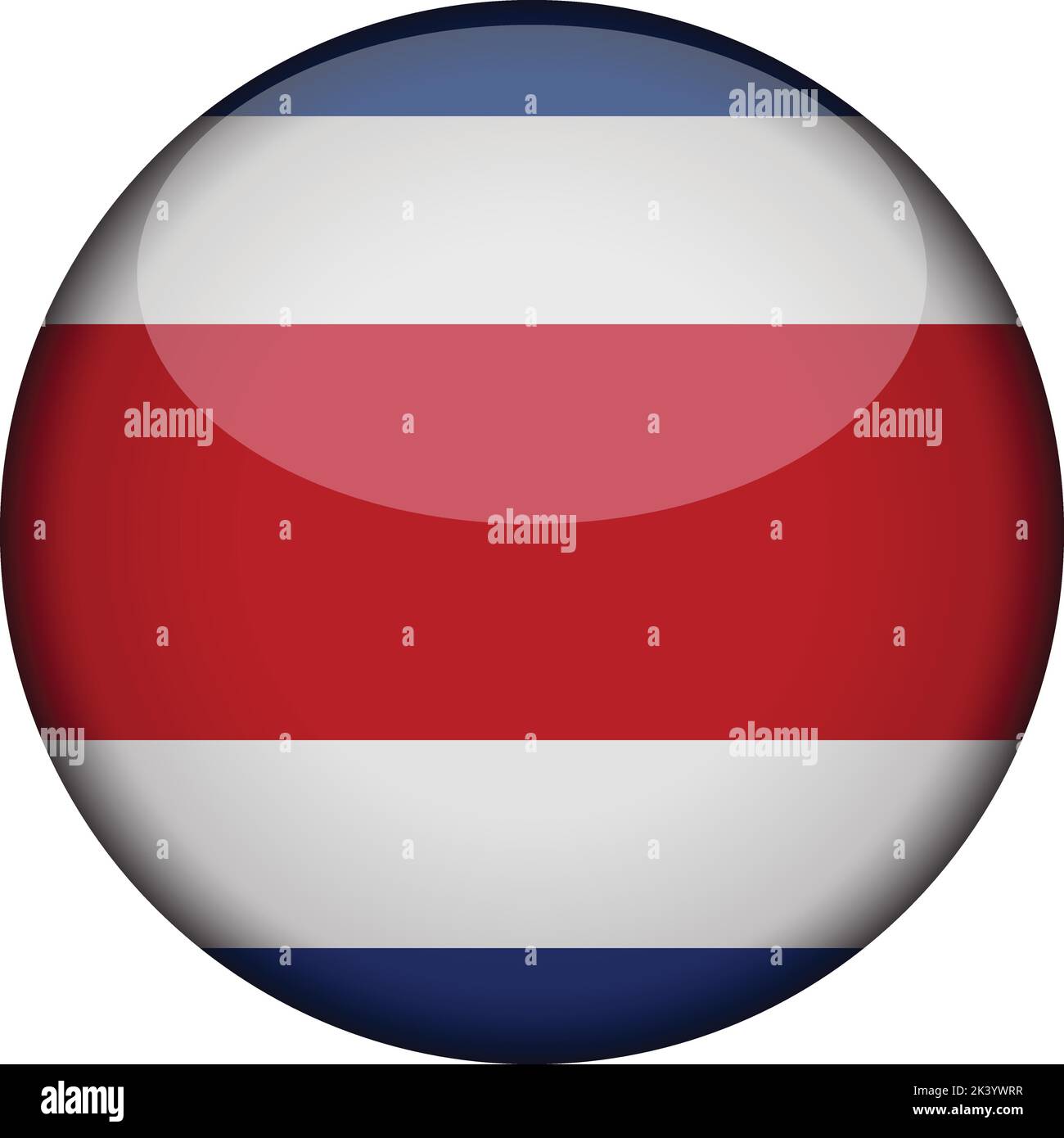 costa rica Flag in glossy round button of icon. costa rica emblem ...