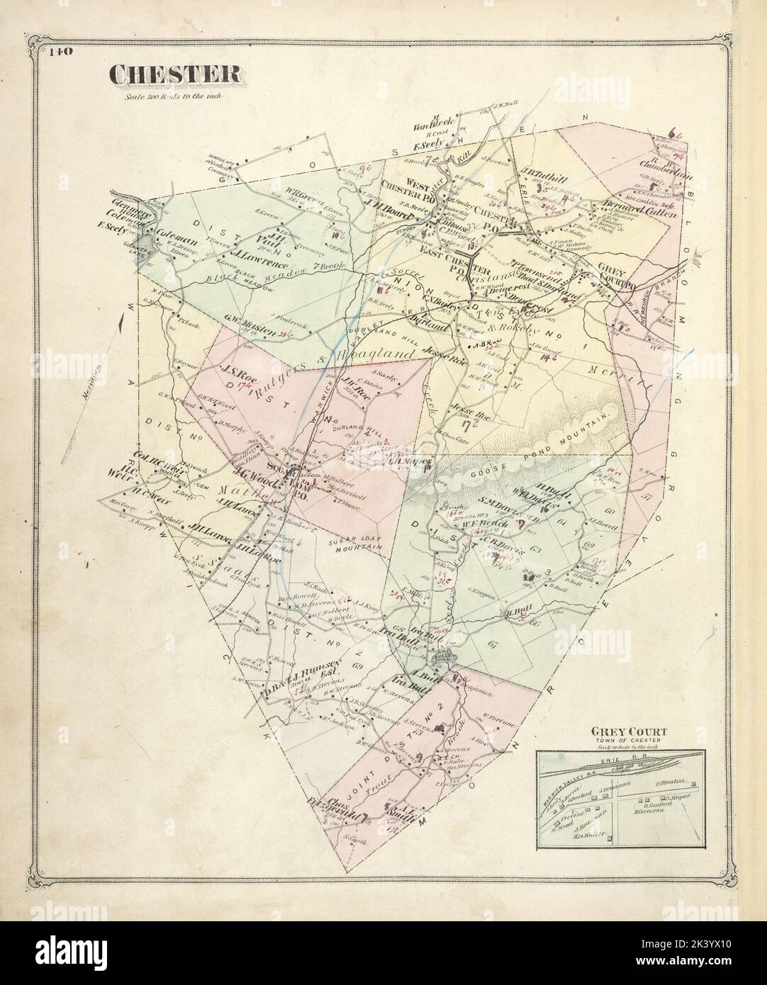 Chester Township; Grey Court Village Cartographic. Atlases, Maps. 1875 ...