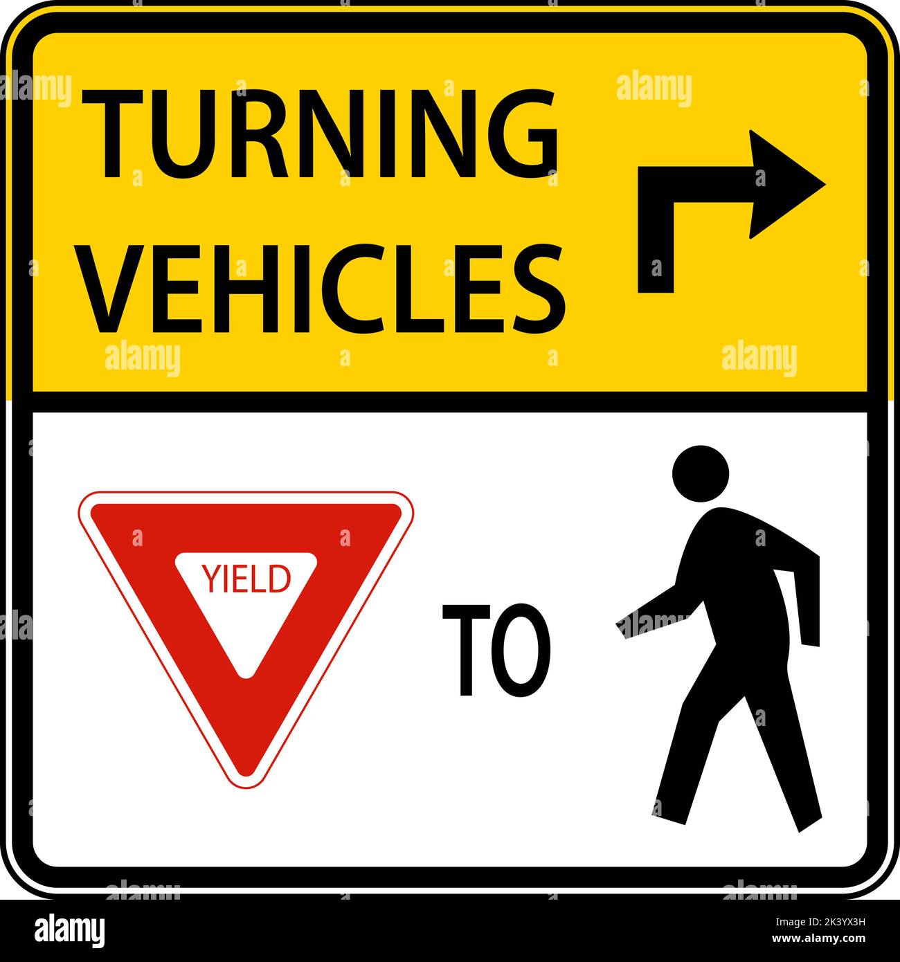 Turning Vehicles Yield To Pedestrians Stock Vector Image & Art - Alamy