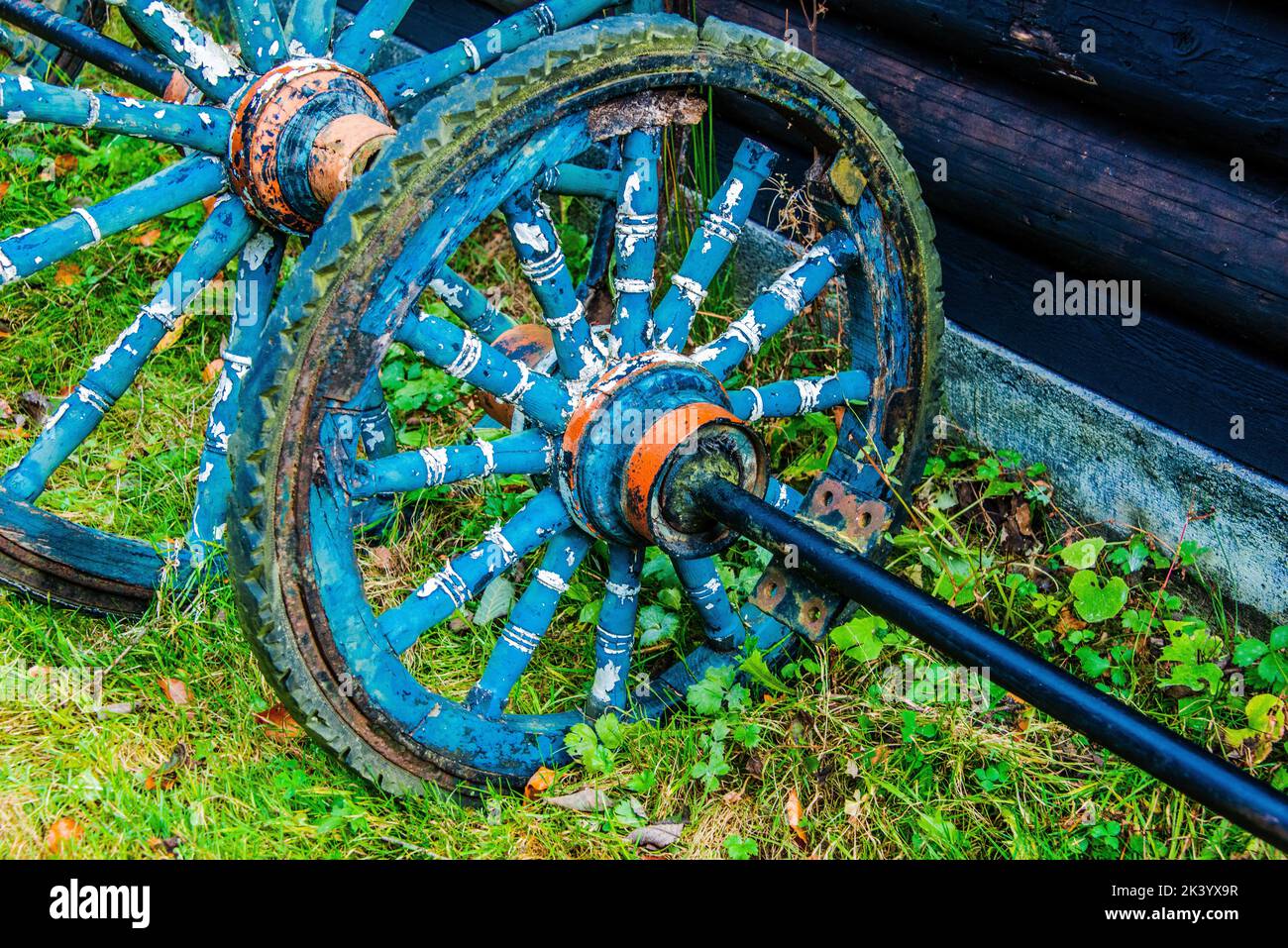 Old Antique wood wheels Stock Photo - Alamy