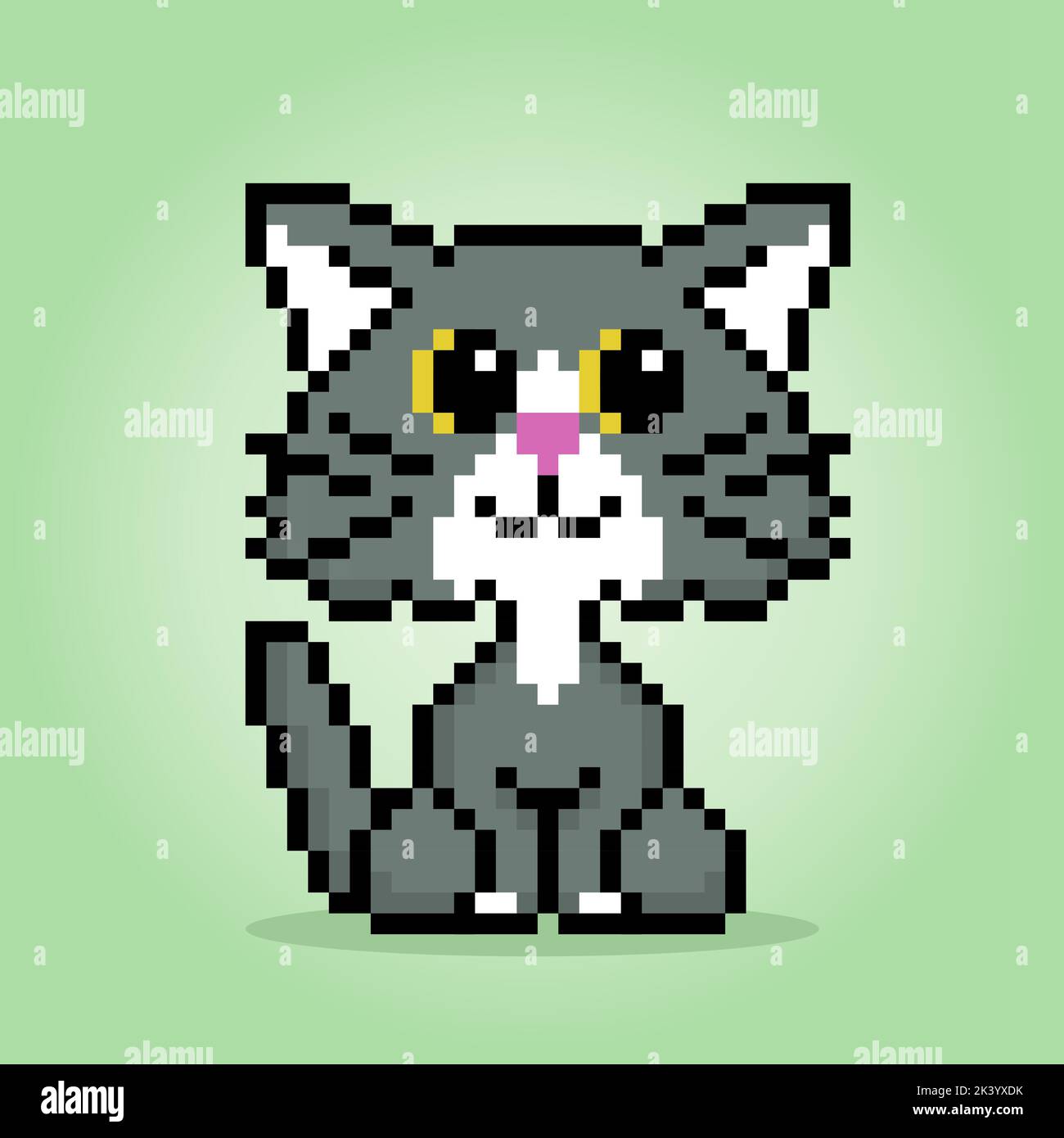 Pixel cat 8 bit. Animals for game assets in vector illustration Stock Vector Image & Art - Alamy