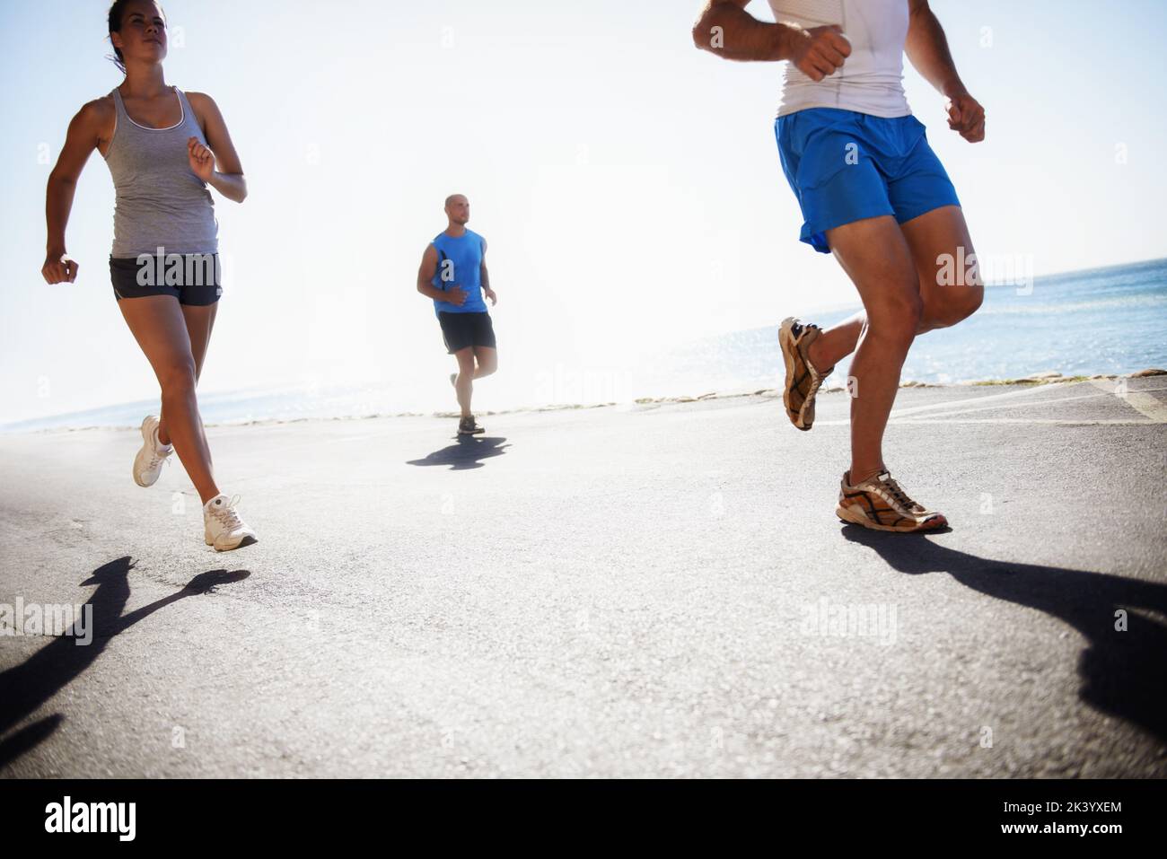 Low angle athletic male female hi-res stock photography and images - Alamy