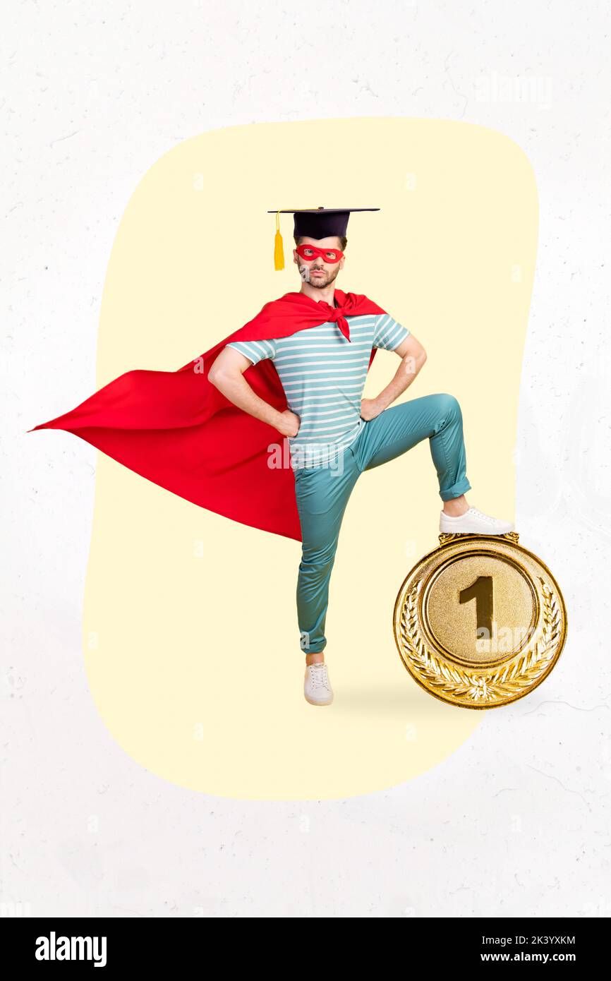 3d retro abstract creative artwork template collage of confident ...