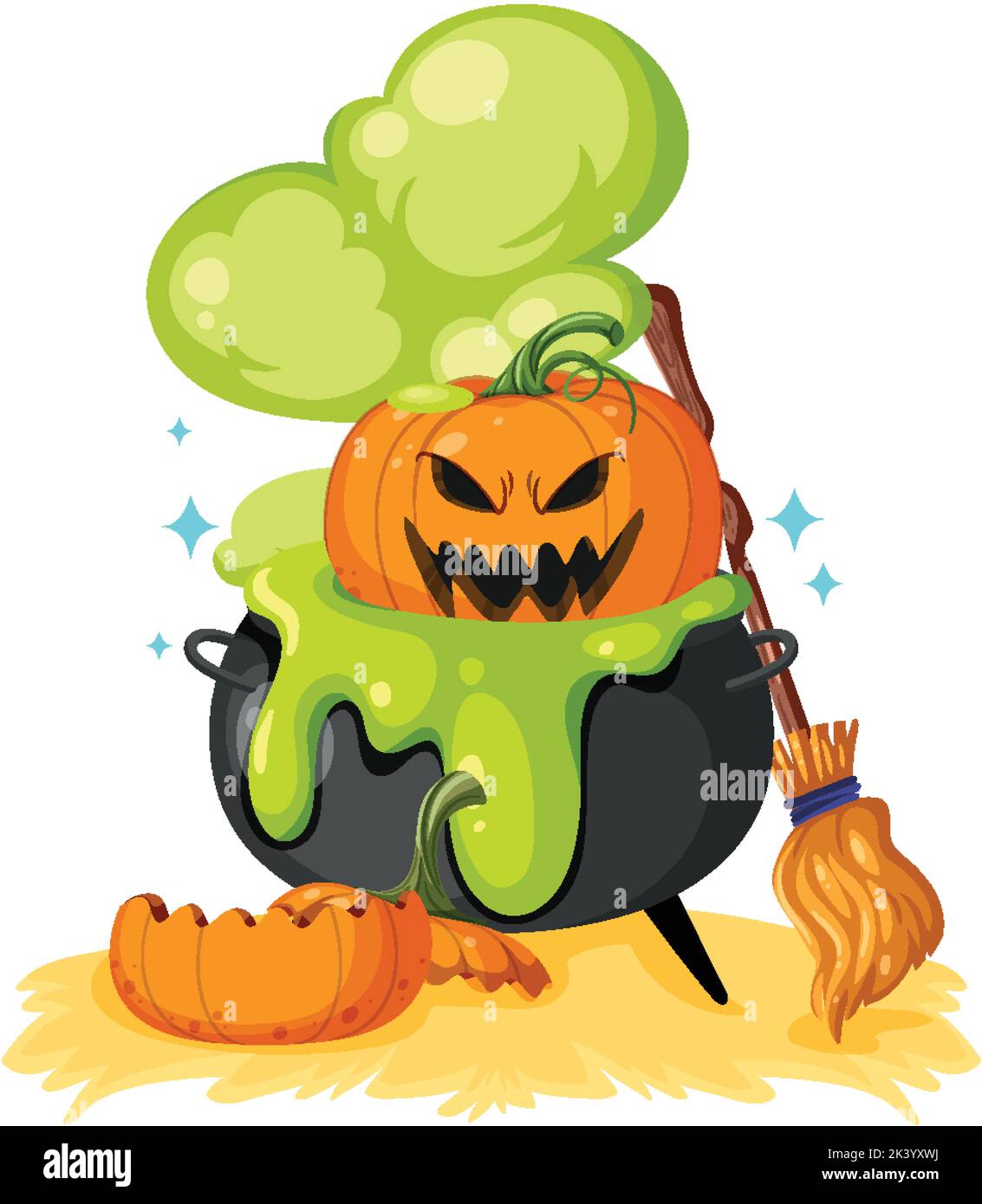 Halloween pumpkin in potion pot illustration Stock Vector Image & Art ...