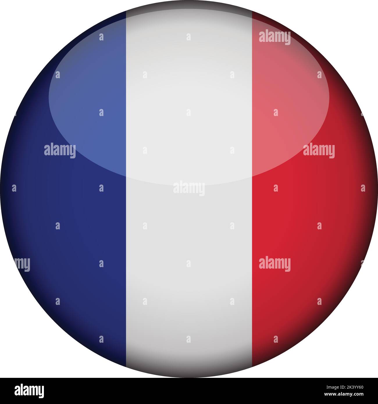 france Flag in glossy round button of icon. france emblem isolated on ...