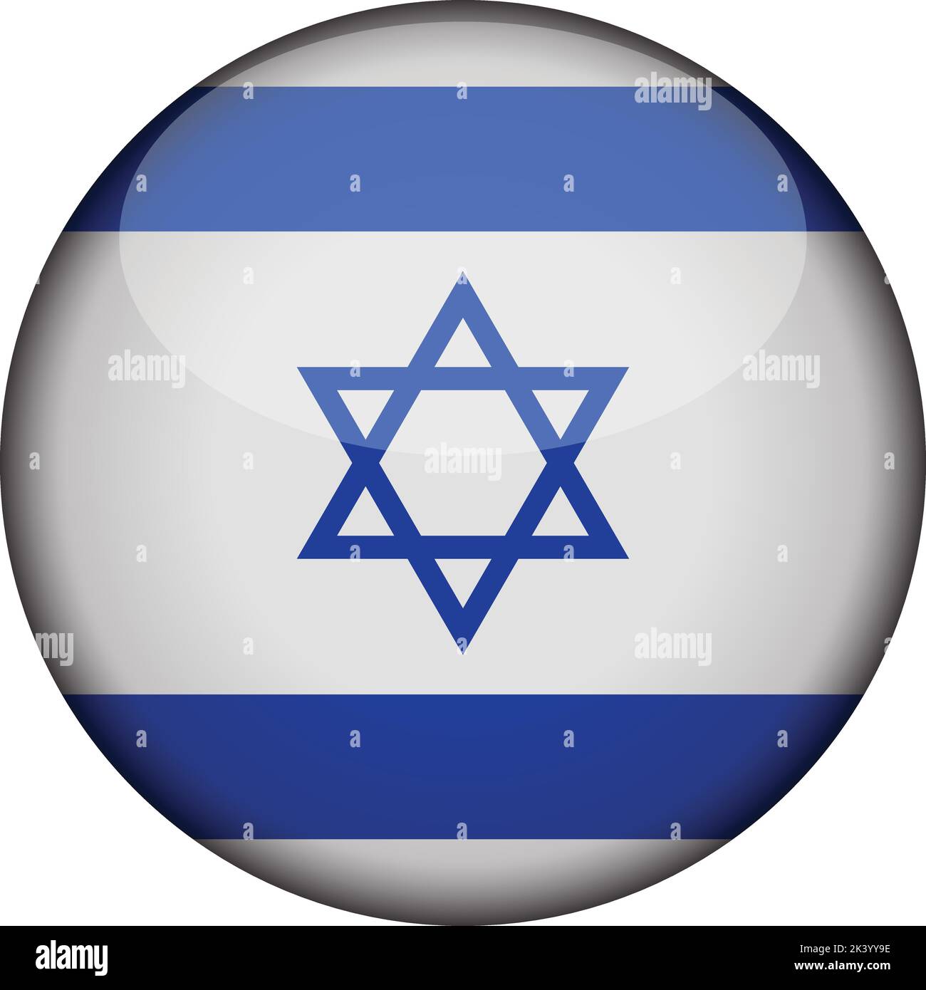 israel Flag in glossy round button of icon. israel emblem isolated on ...