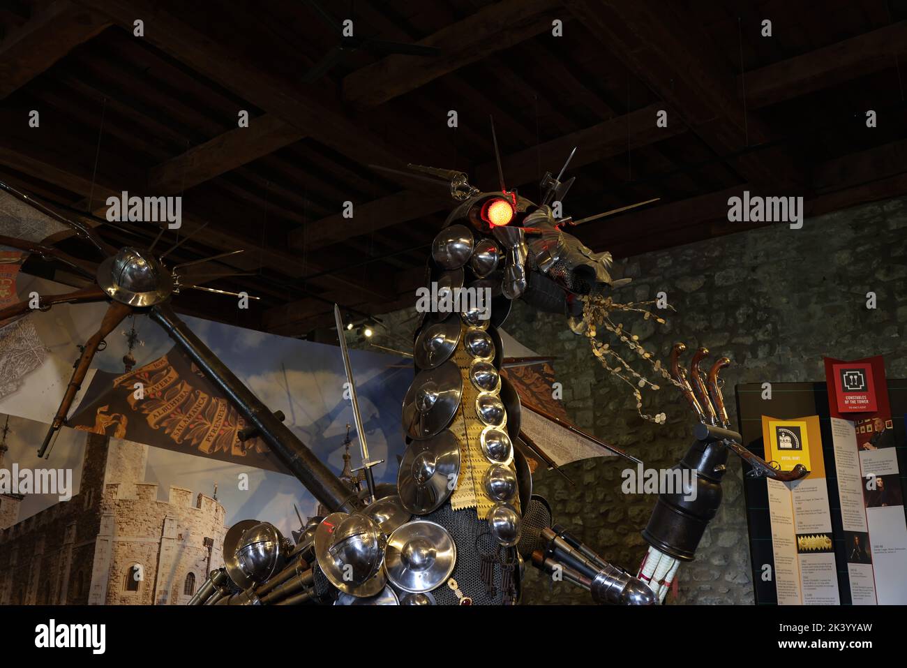 Interior of the museum inside the White Tower, London Stock Photo - Alamy