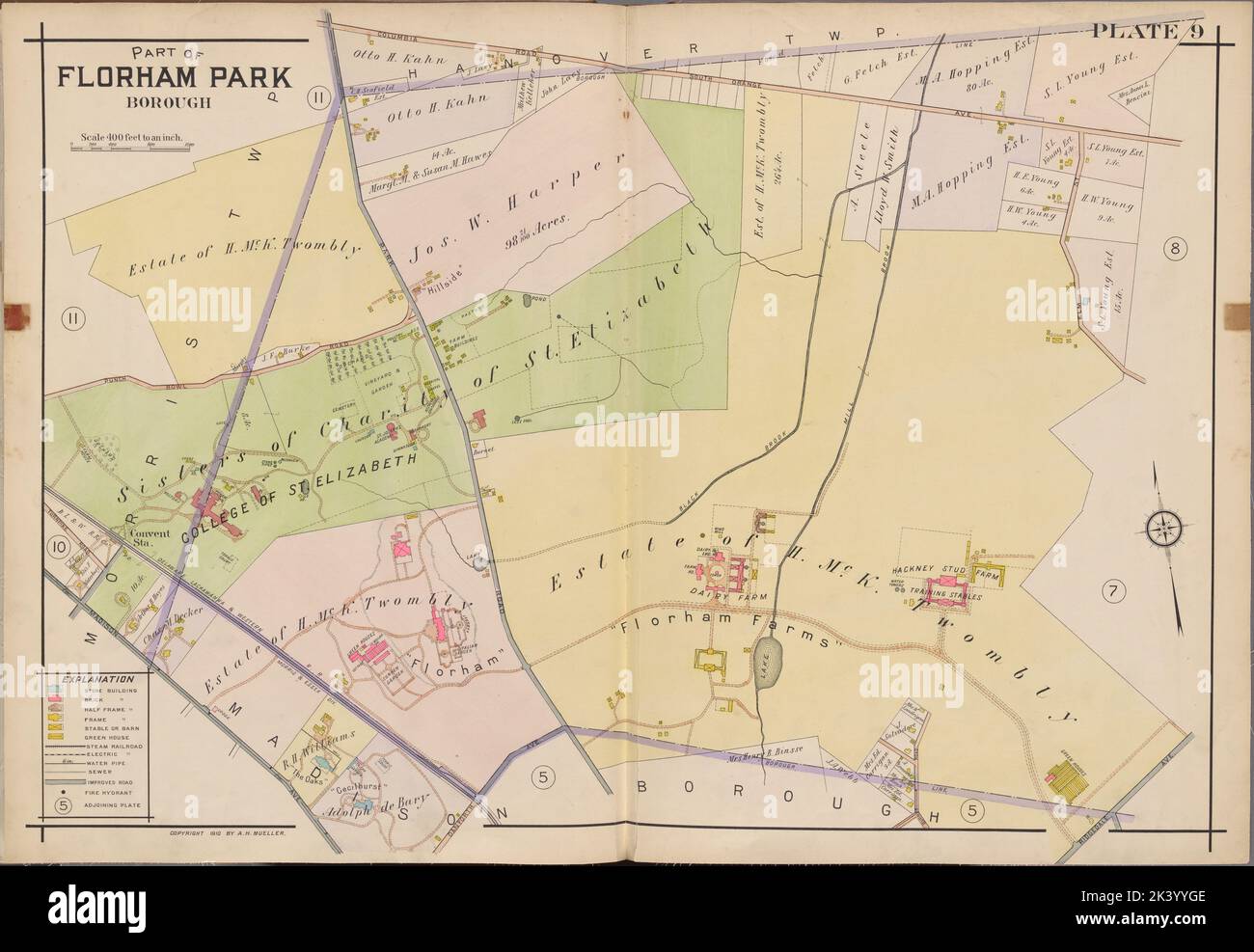 Morris County, Double Page Plate No. 9 Map bounded by S. Orange Ave ...
