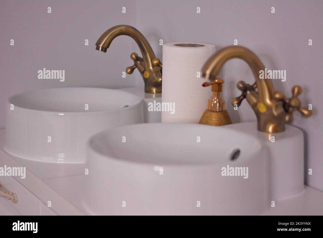 Retro faucet in a toilet Stock Photo - Alamy