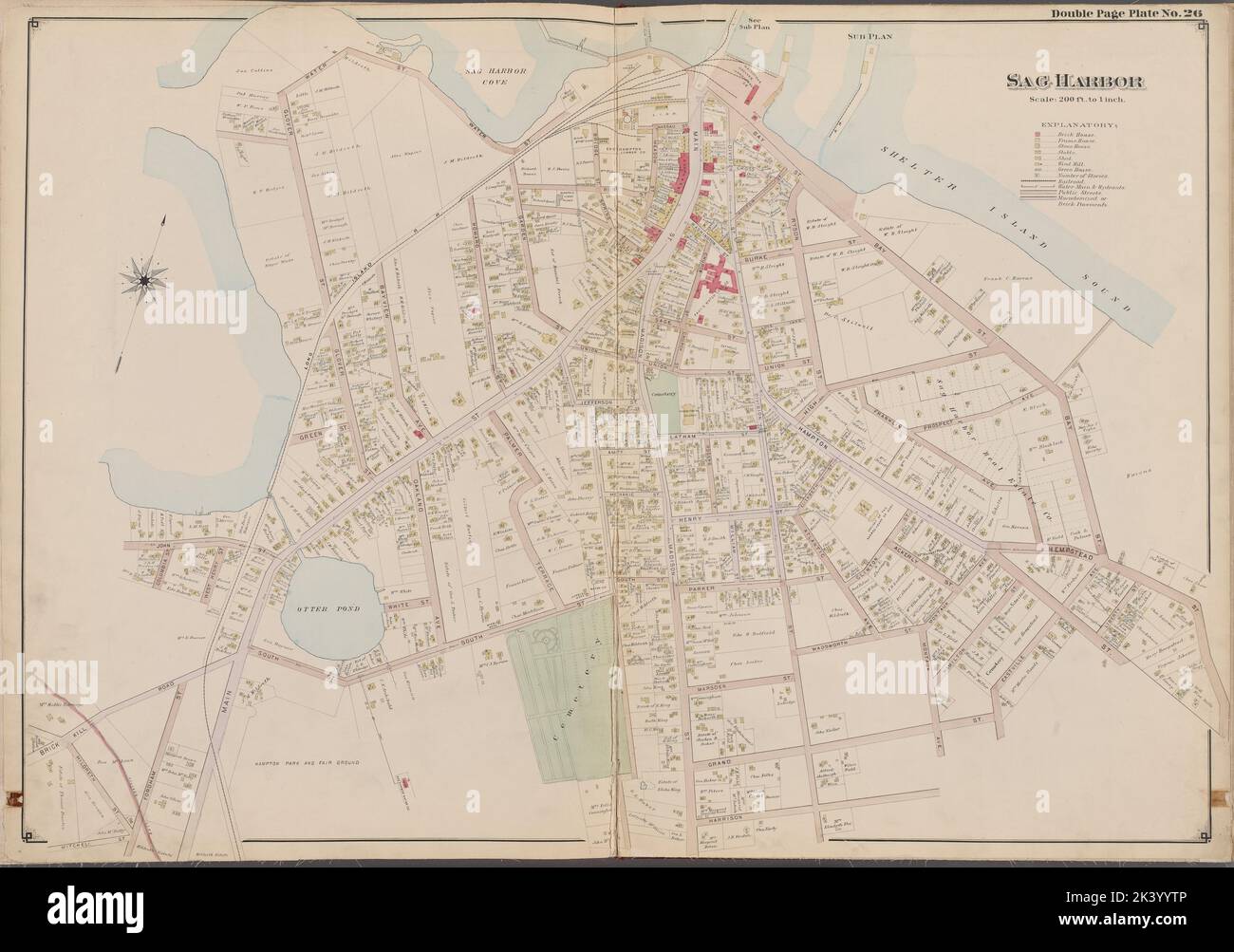 Suffolk County, V. 1, Double Page Plate No. 26 Map bounded by Bay St ...