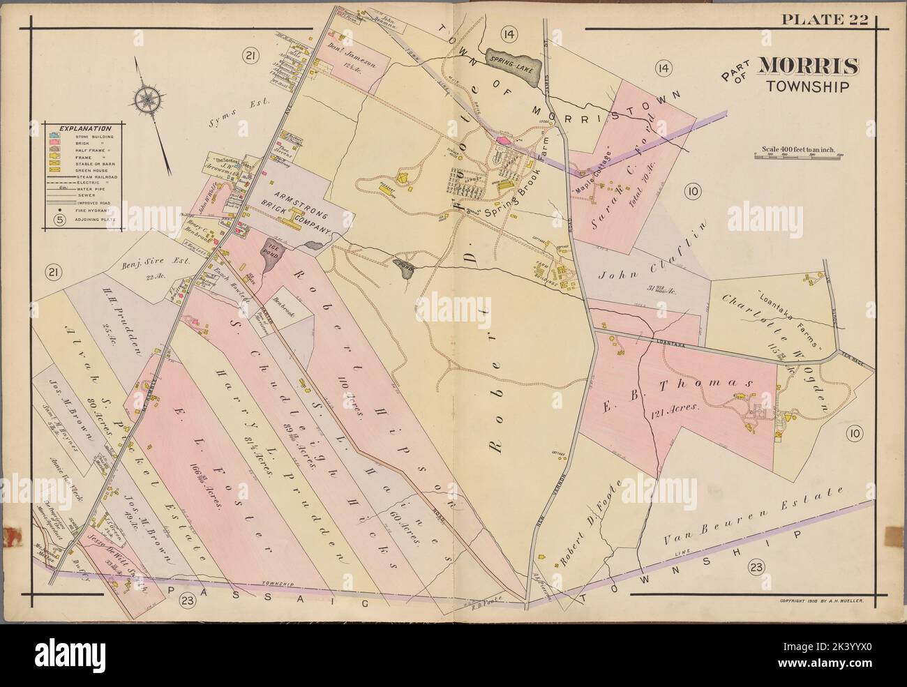 Morris County, Double Page Plate No. 22 Map bounded by South St., Mount ...
