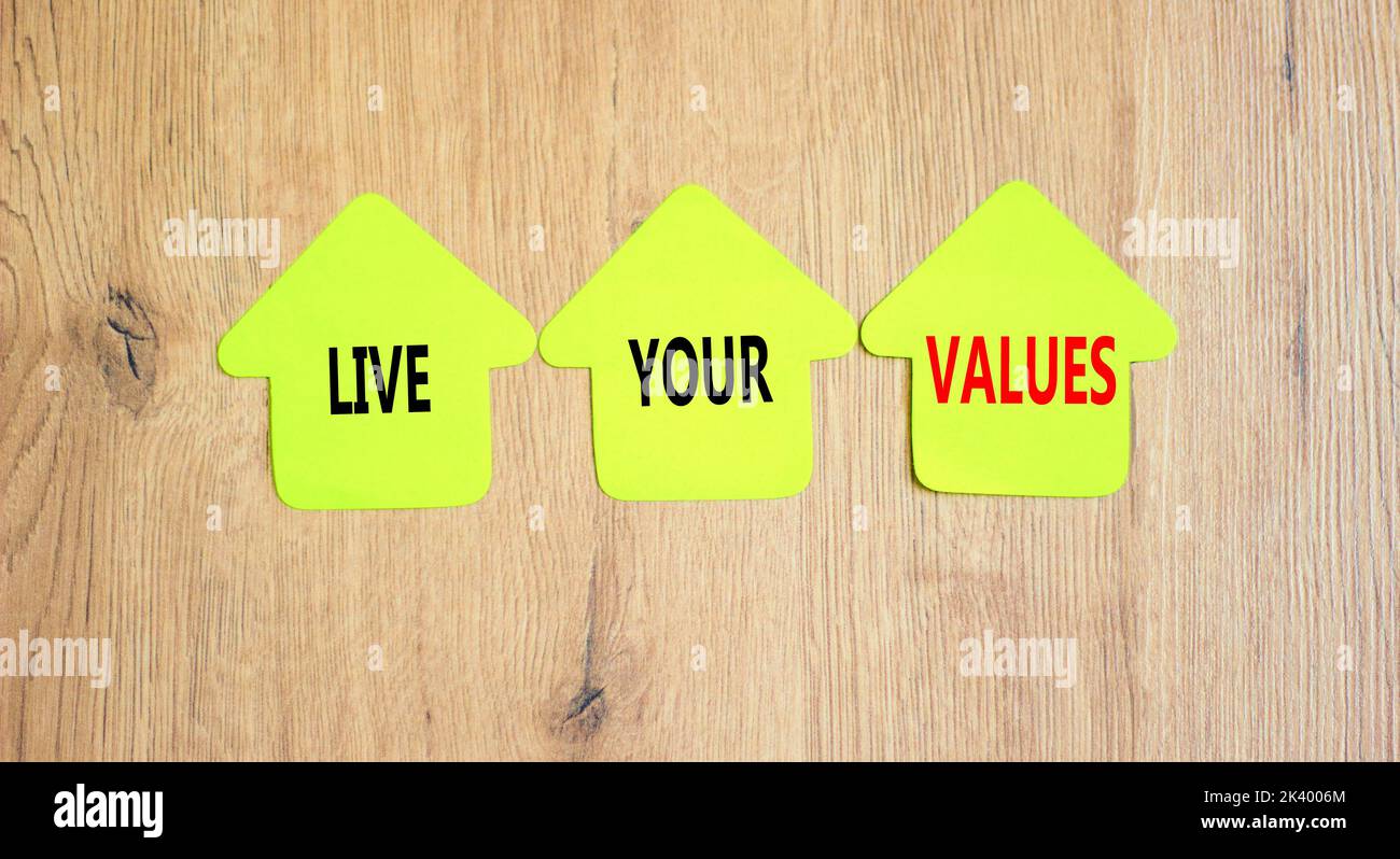Live your values symbol. Concept words Live your values on papers on ...